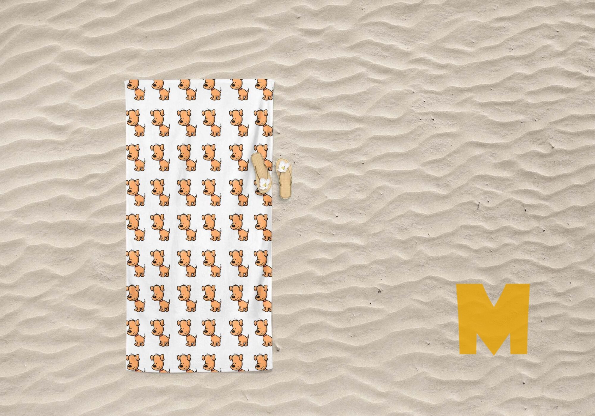 Free Download Beach Towel PSD Mockup