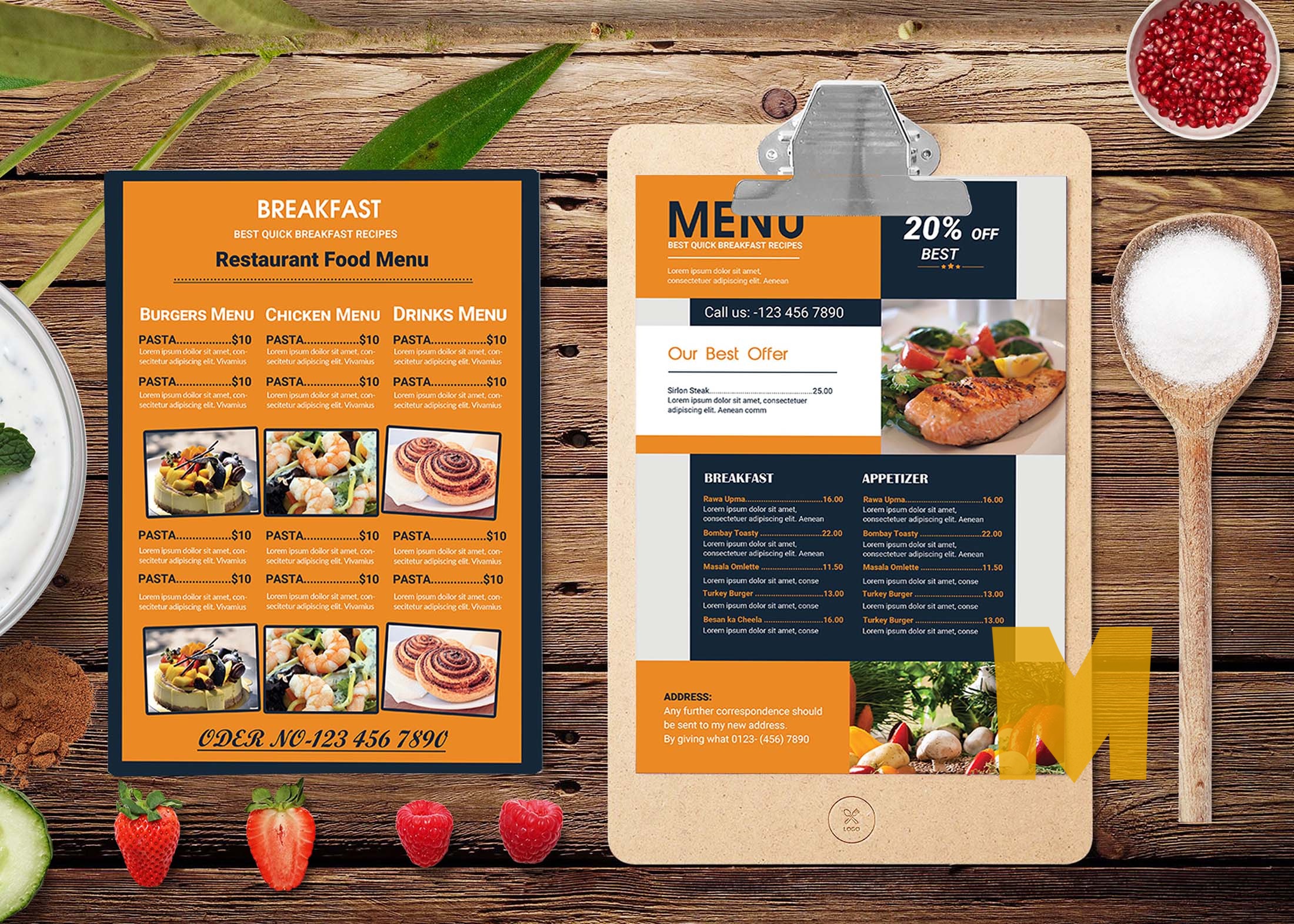 Free Breakfast Restaurant Menu Template