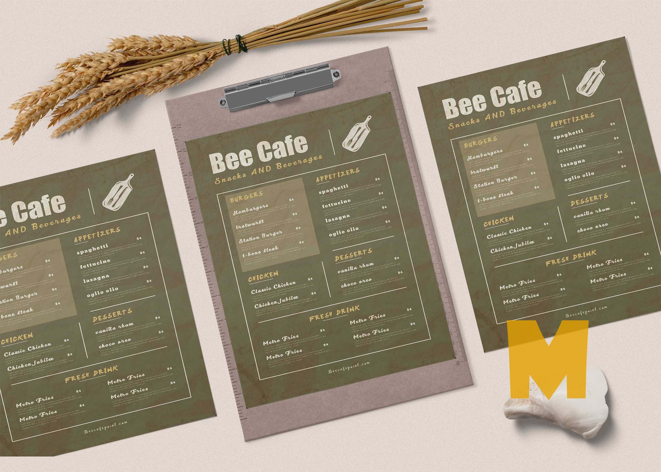Free Creative Cafe Menu Design Template