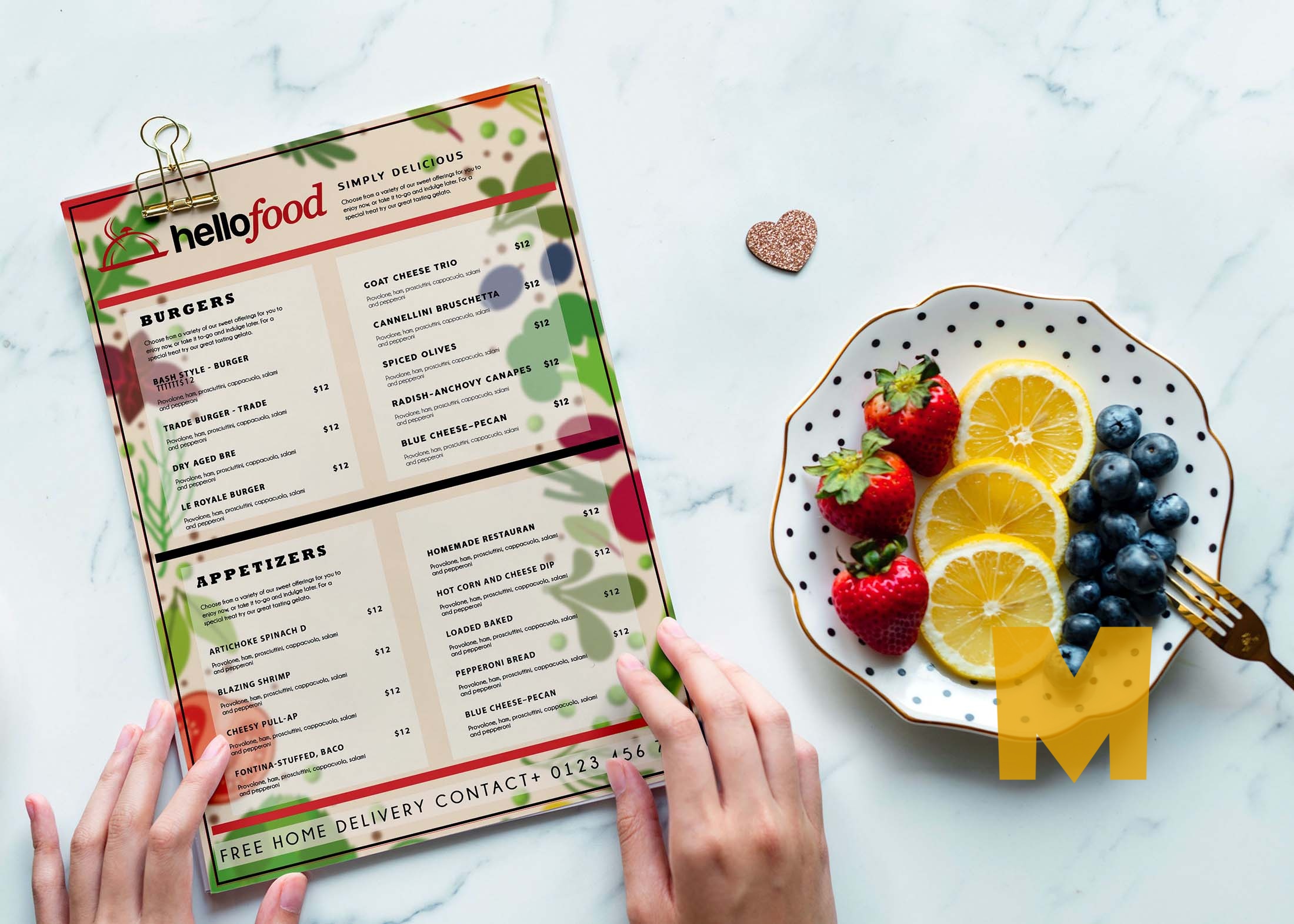 Free Dinner Menu Design Template