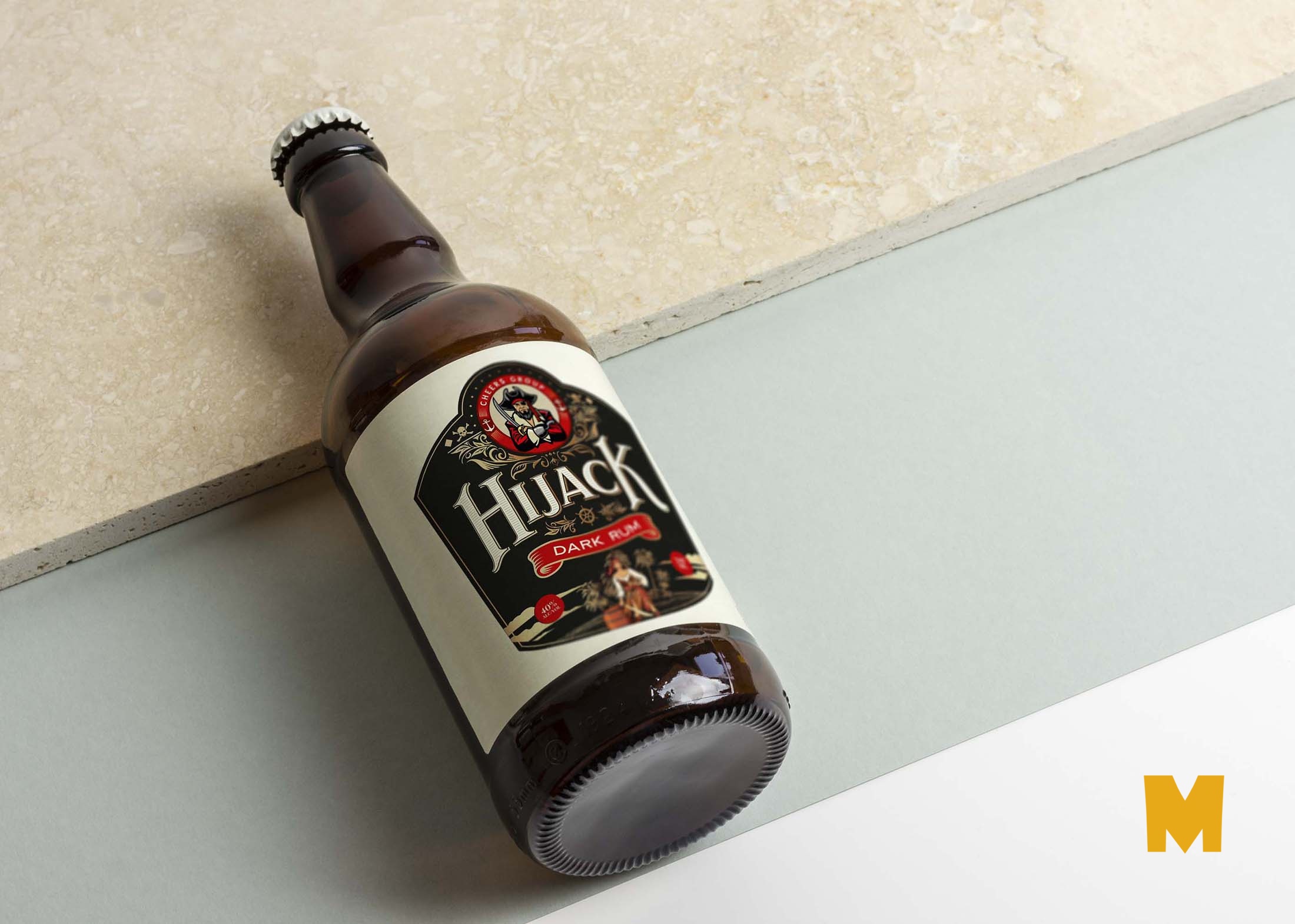 Free Rum Bottle Mockup