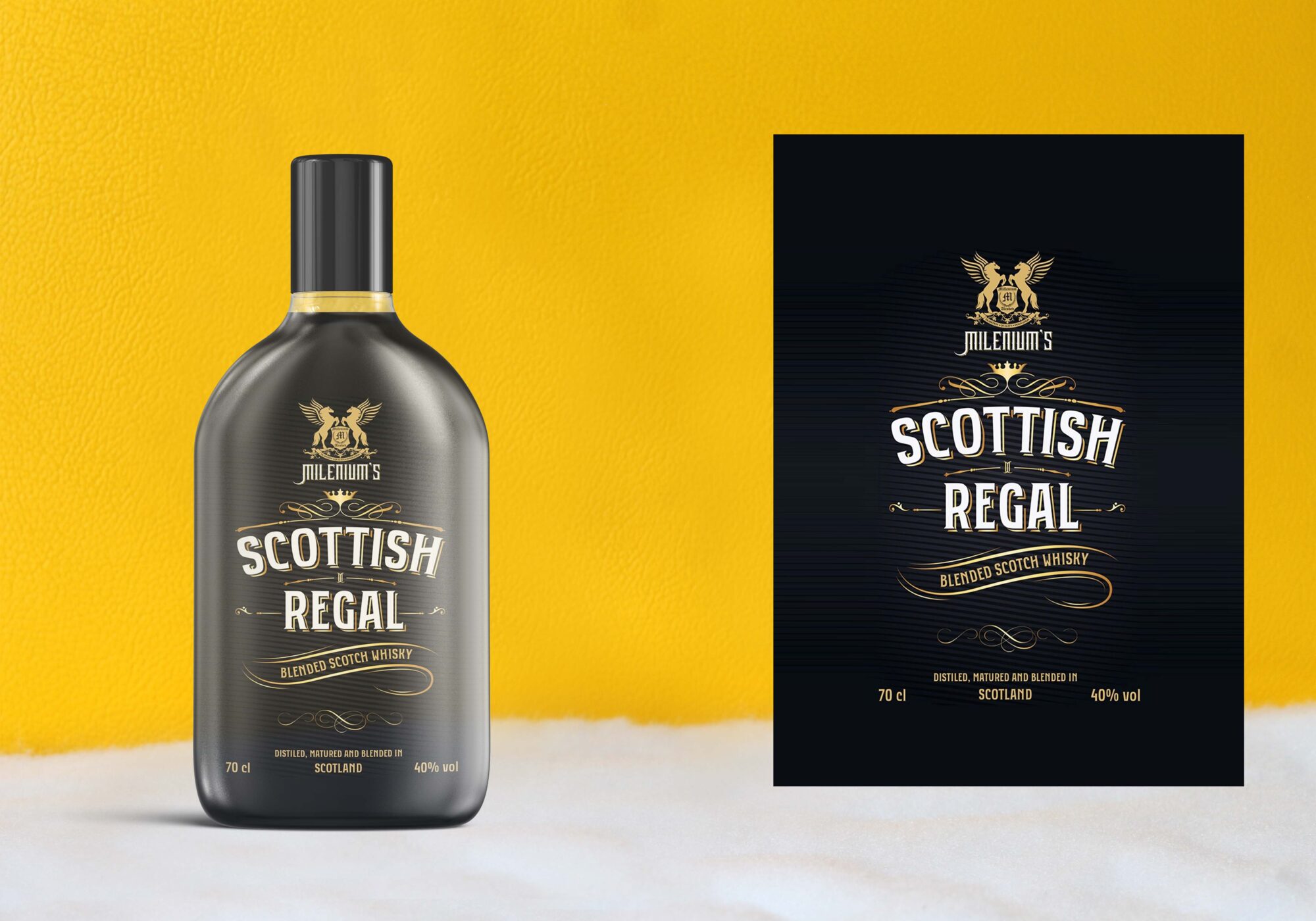 Free Black Label Bottle Mockup