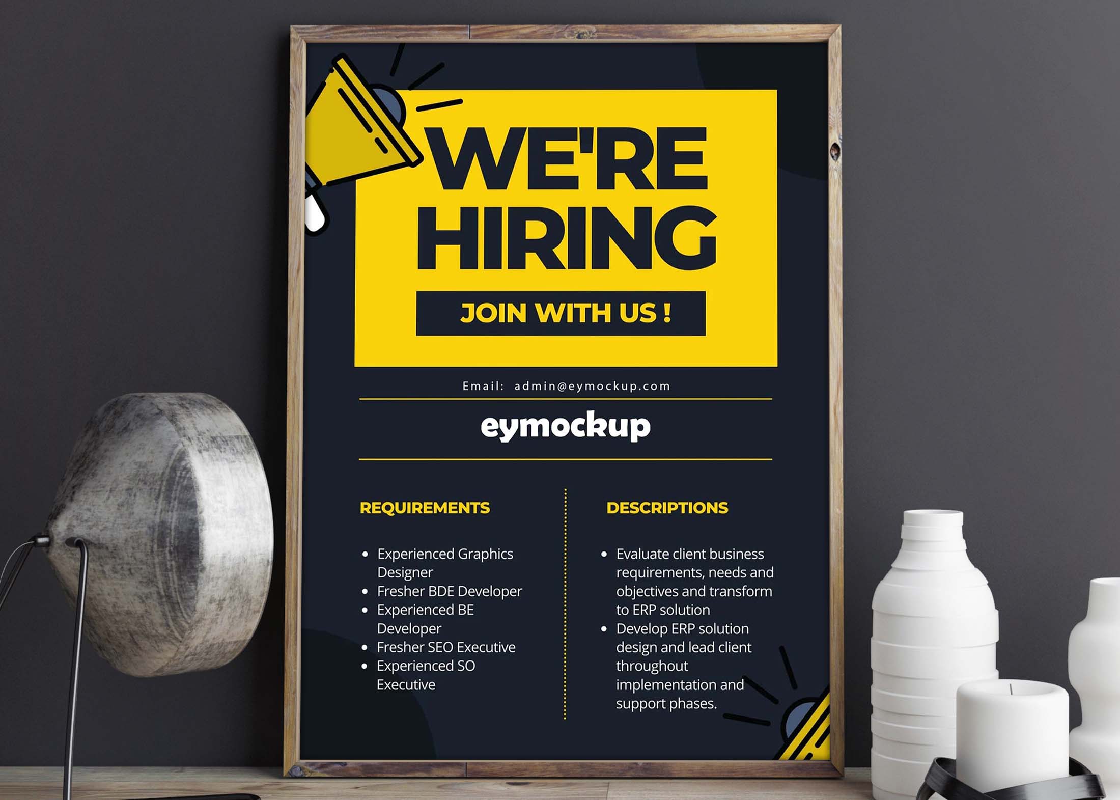 Free Hirect Job Poster Mockup