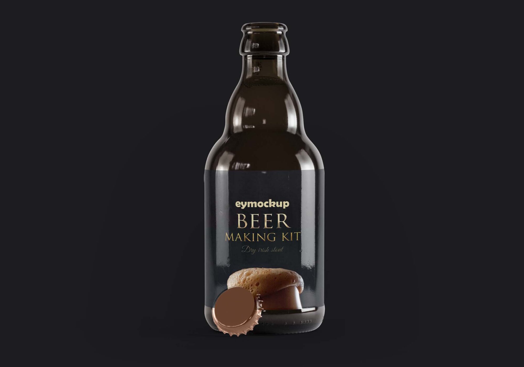Free Unique Beer Bottle Mockup