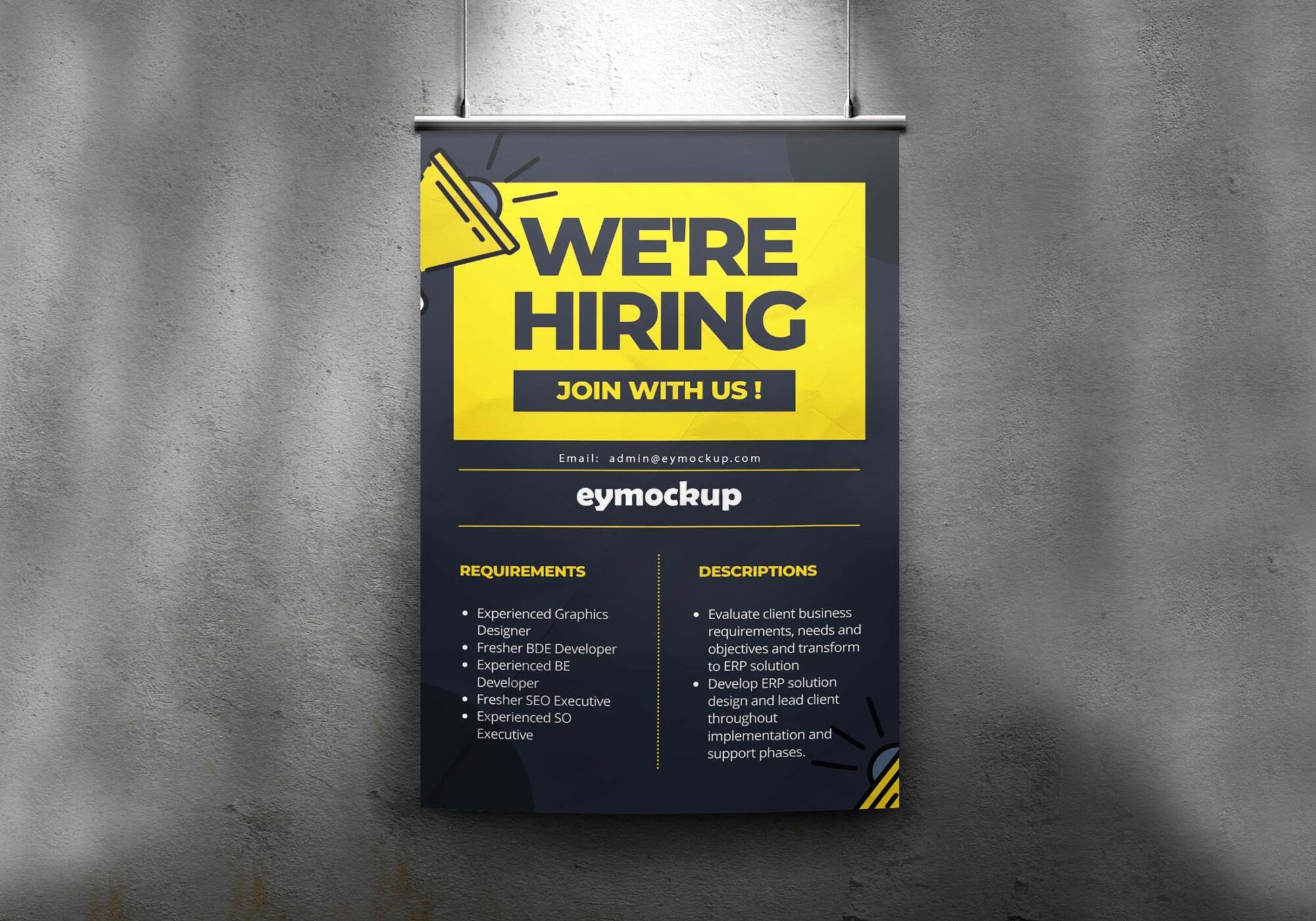 Free Job Joining Poster Mockup