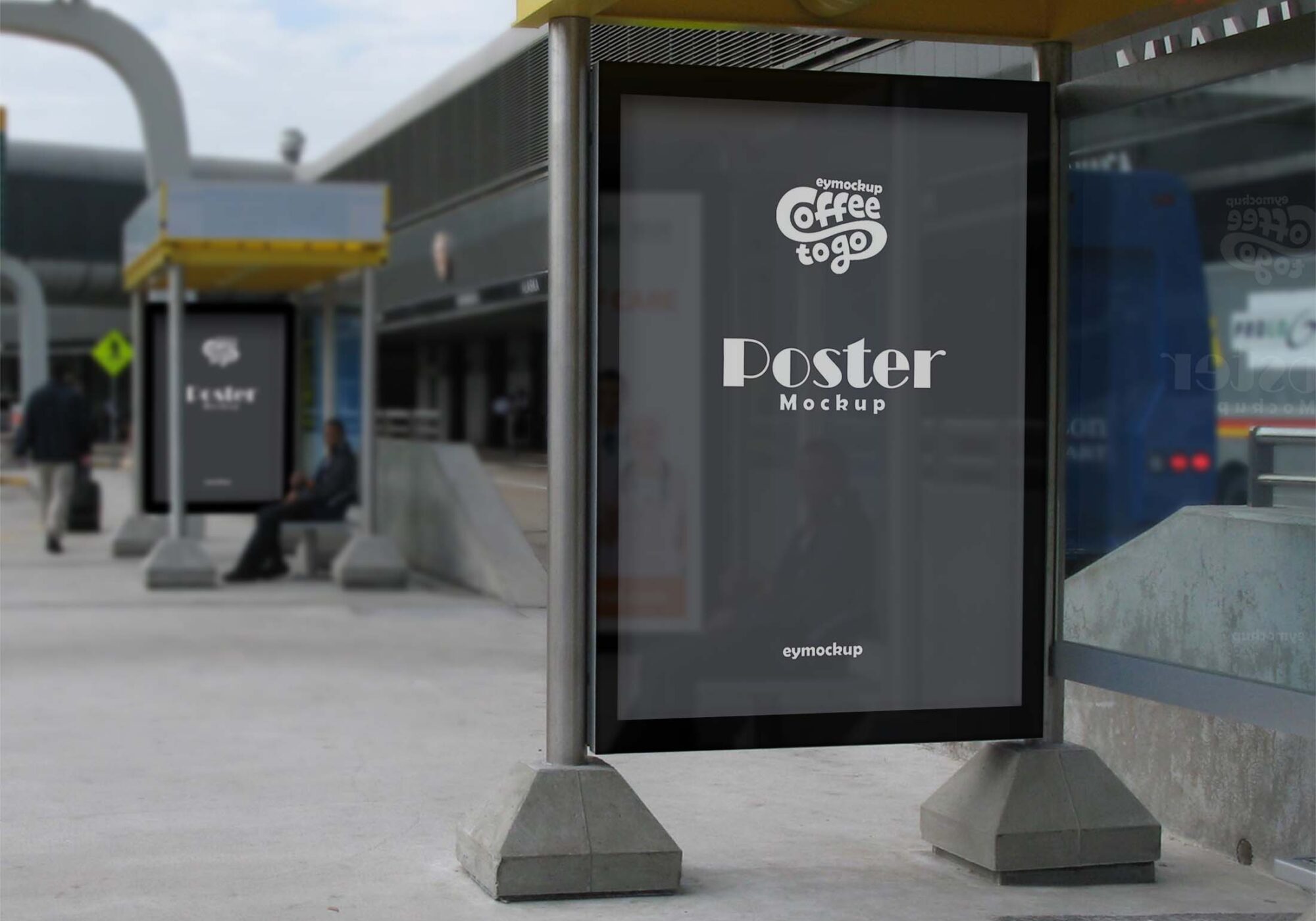 Free Glass Poster Mockup