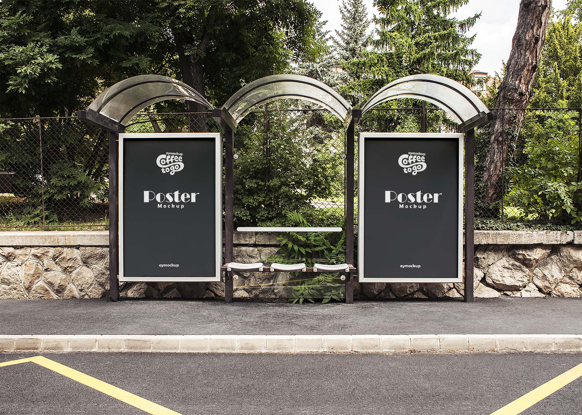 Free Bus Stand Poster Mockup