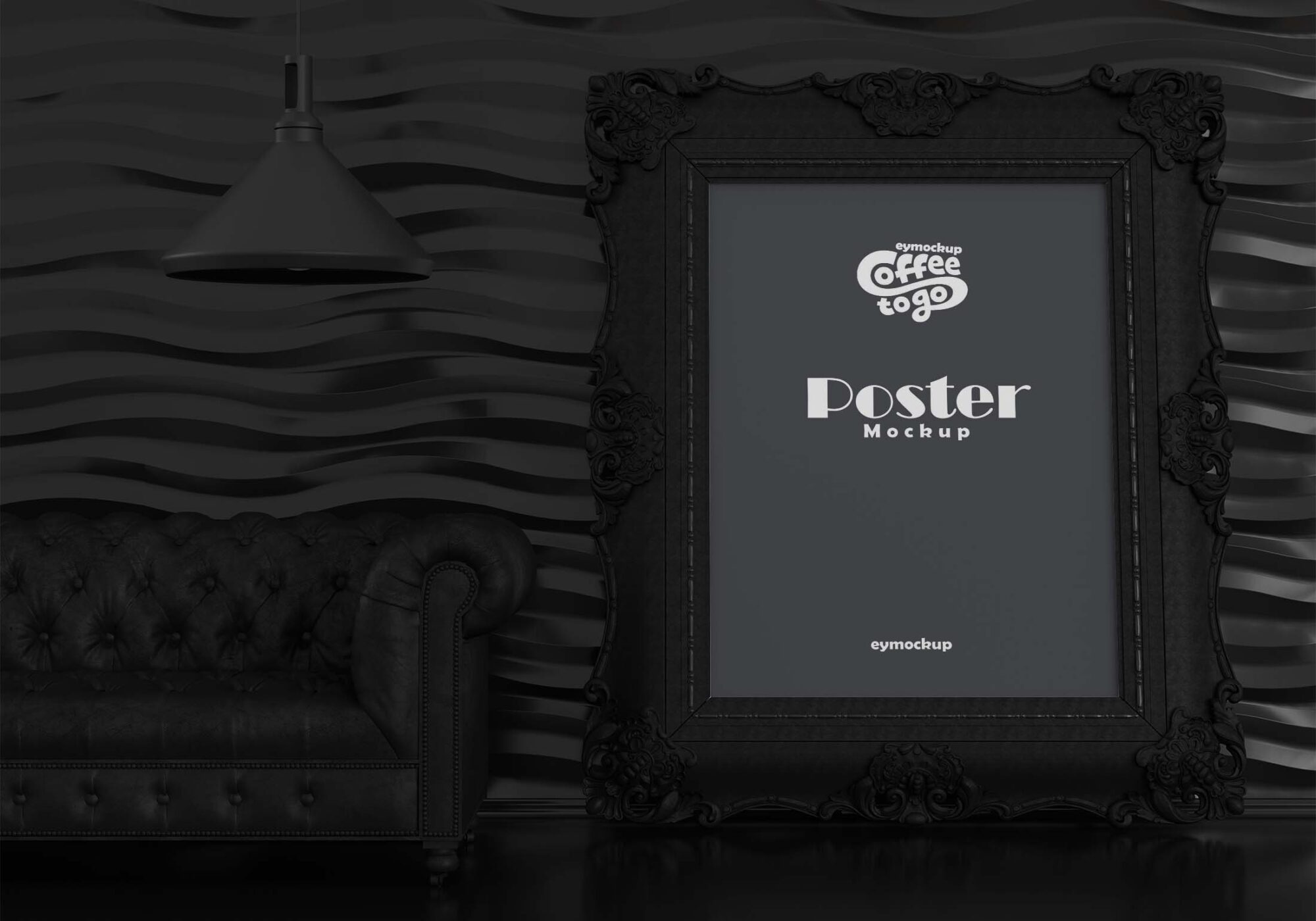 Free Black Frame Poster Mockup