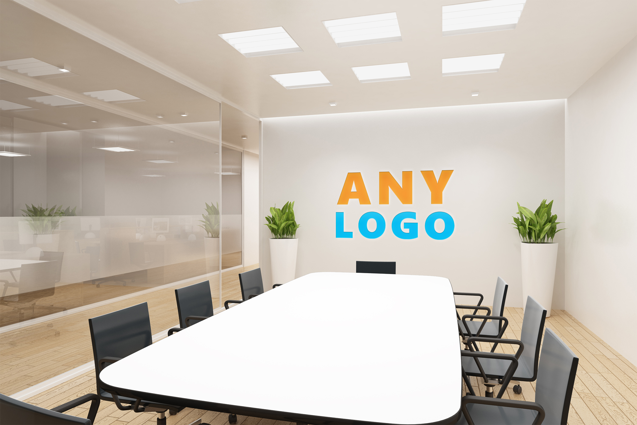 Business Meeting Room Logo Mockup