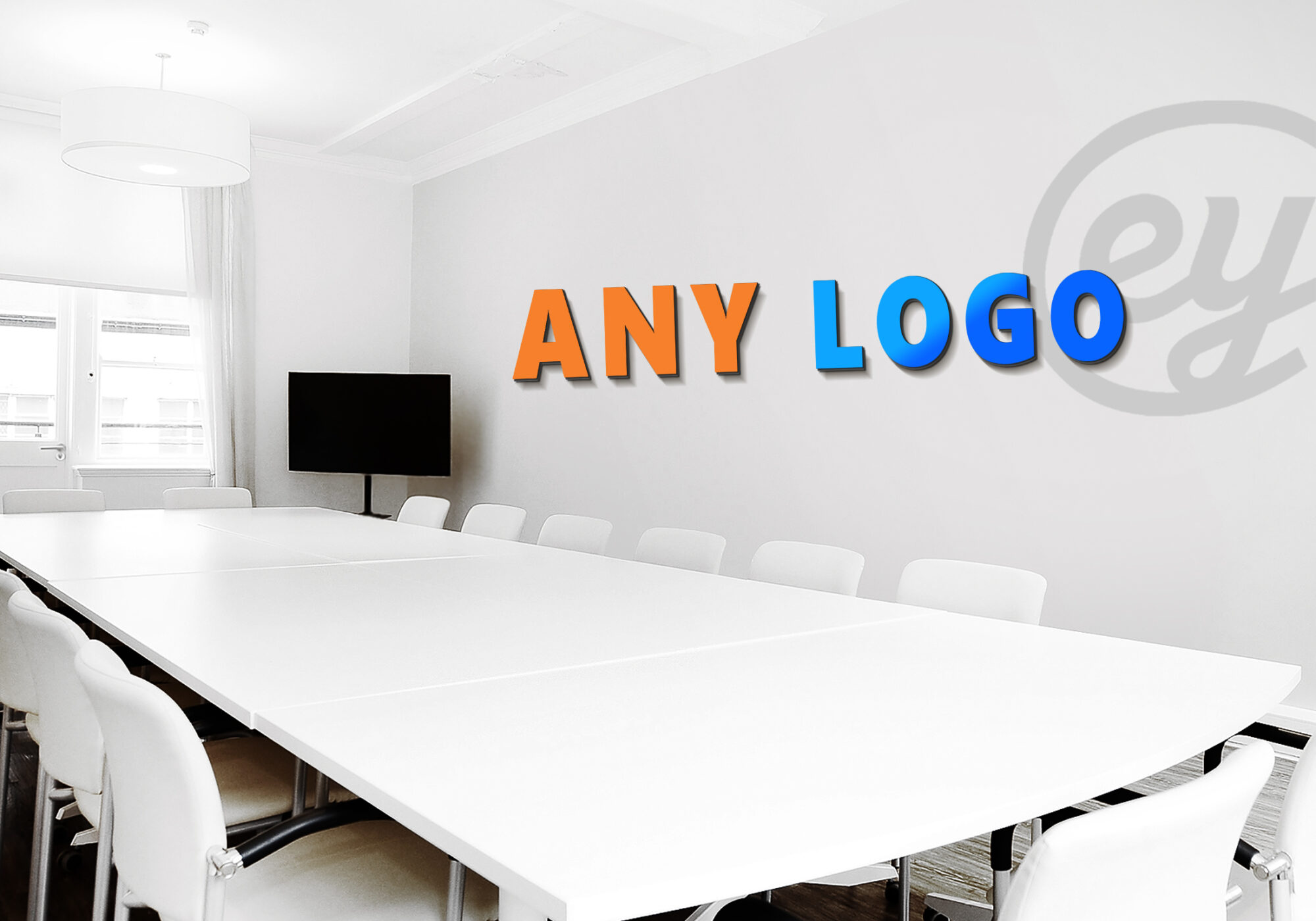 Corporate Meeting Room Logo Mockup