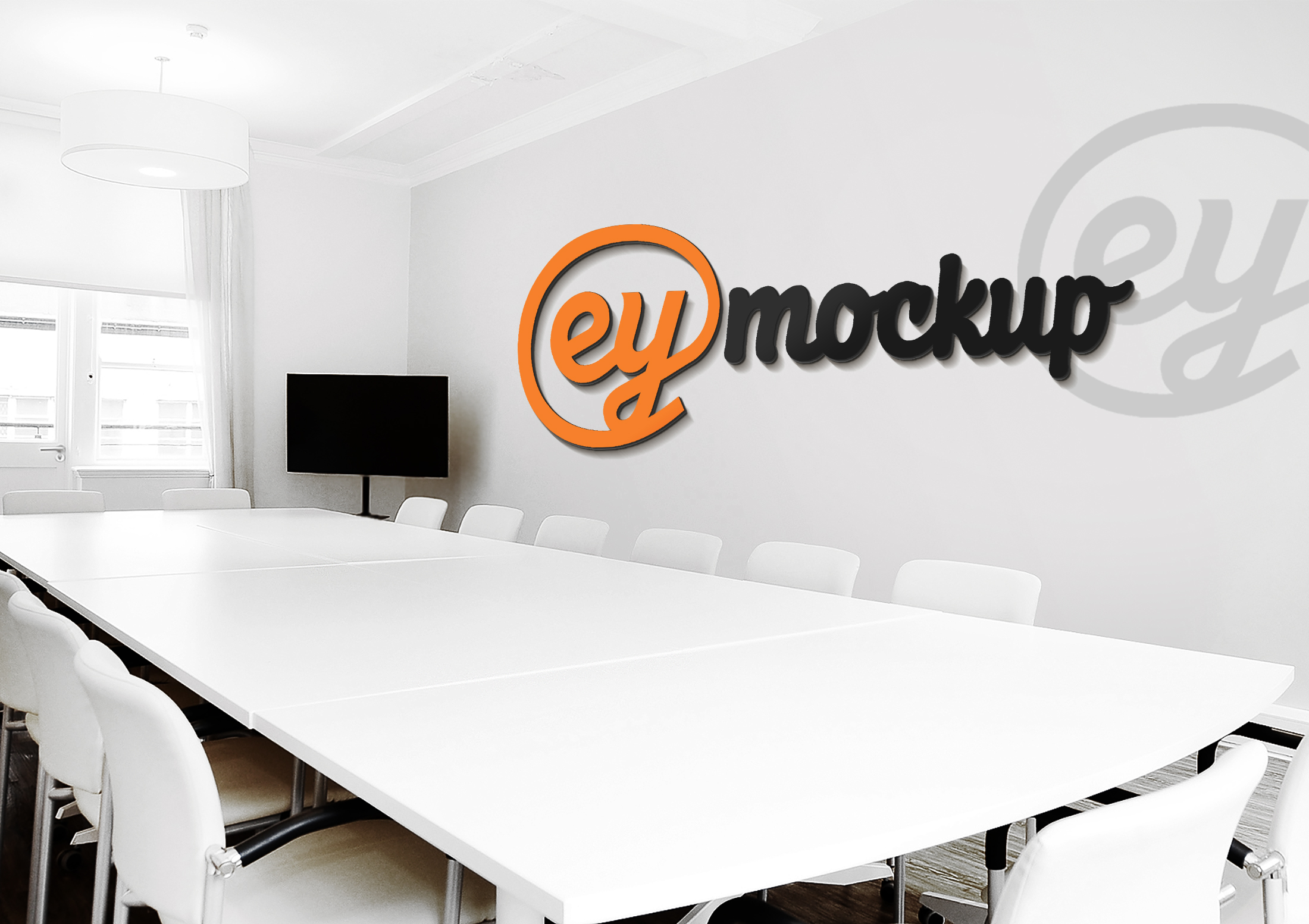 Corporate Meeting Room Logo Mockup