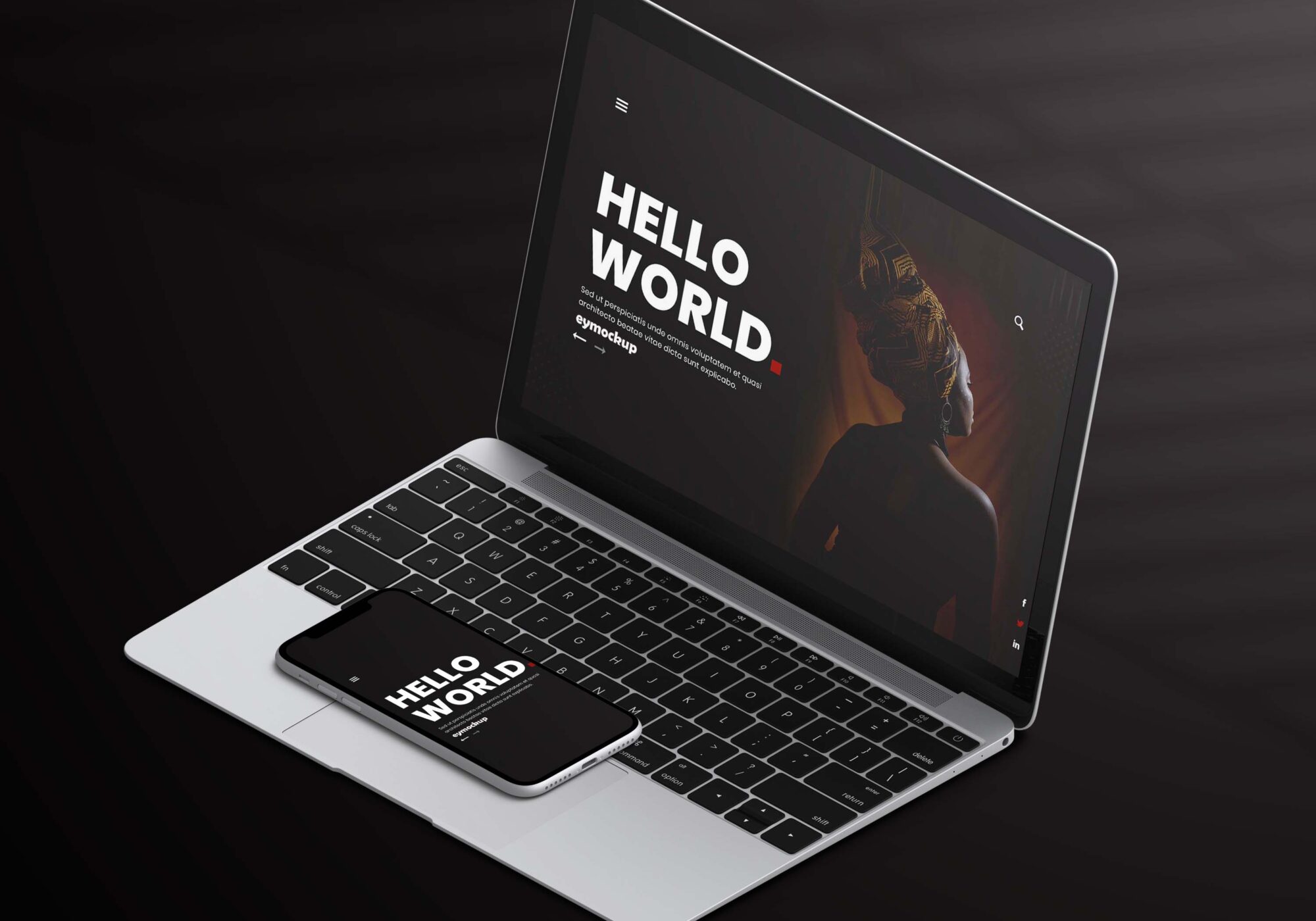 Free Single Laptop Screen Mockup
