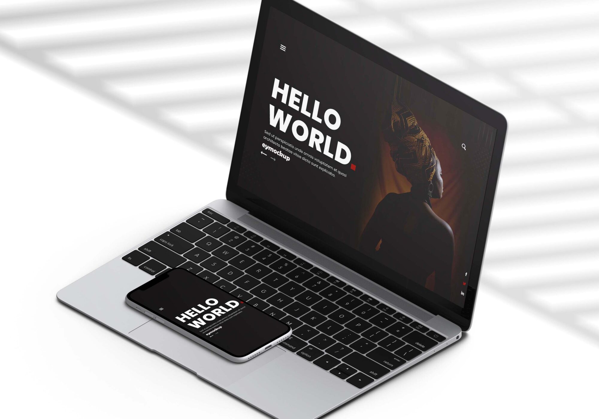Free Single Laptop Screen Mockup