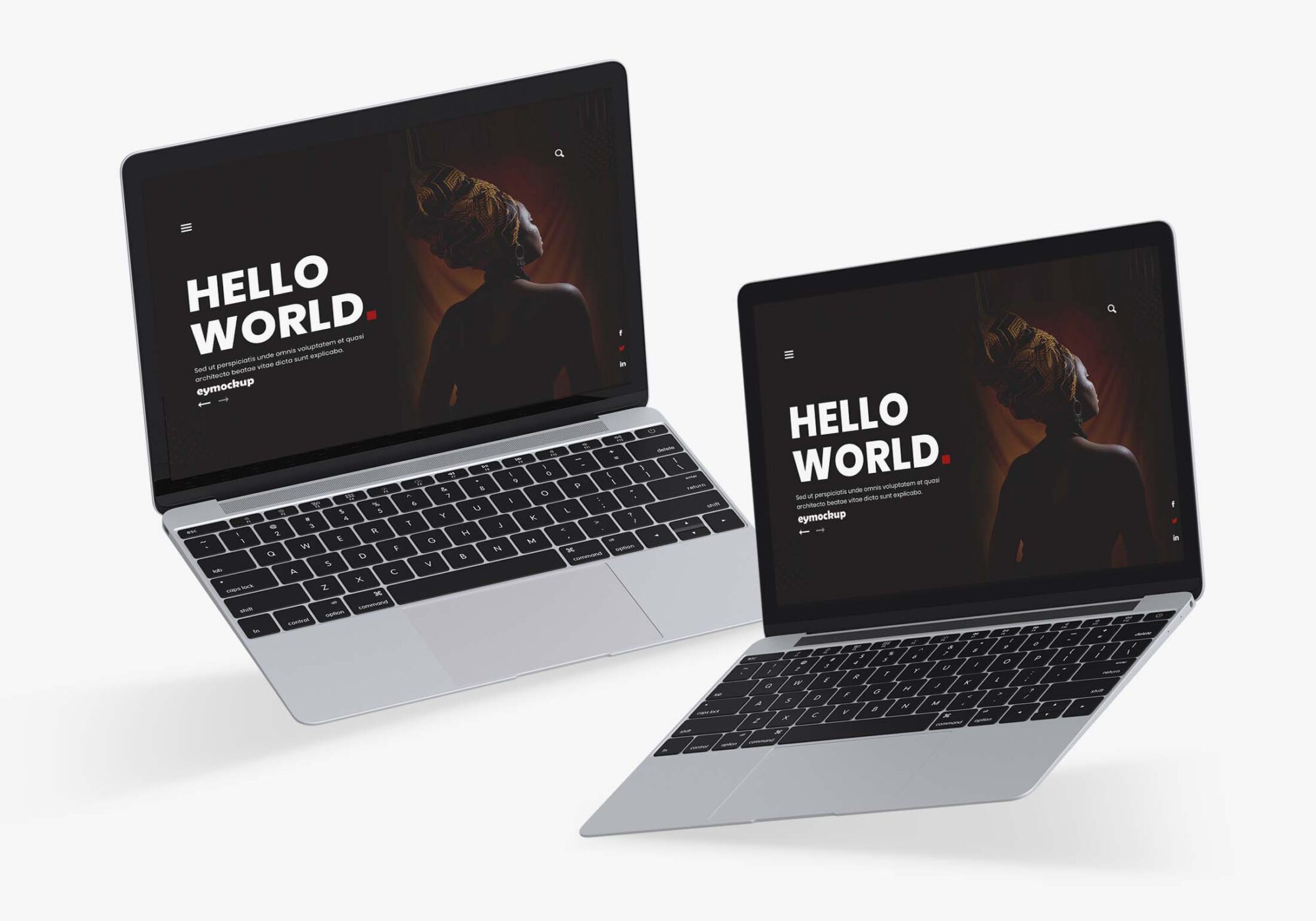 Free Twin Laptop Screen Mockup