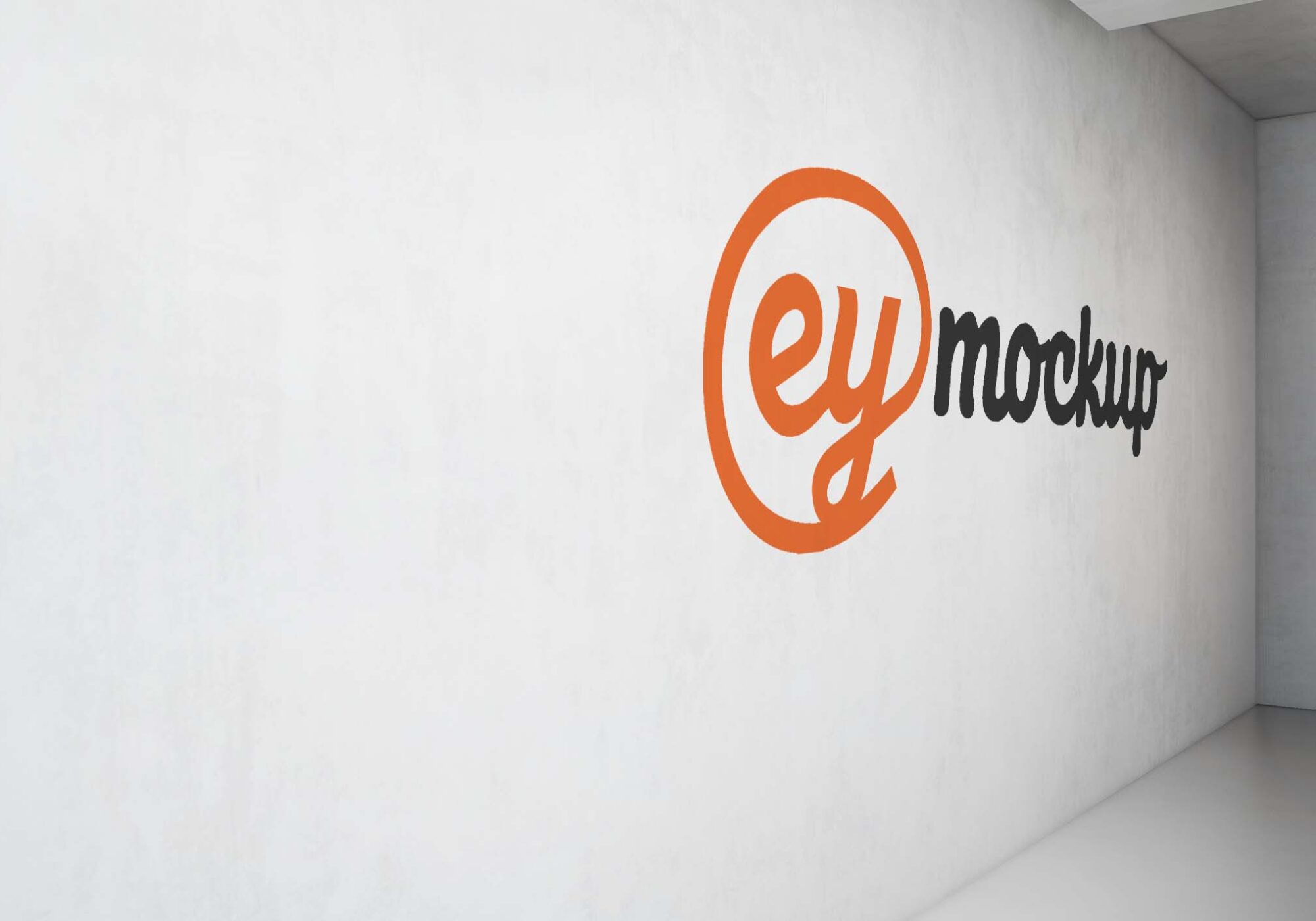 Free White Wall Logo Mockup