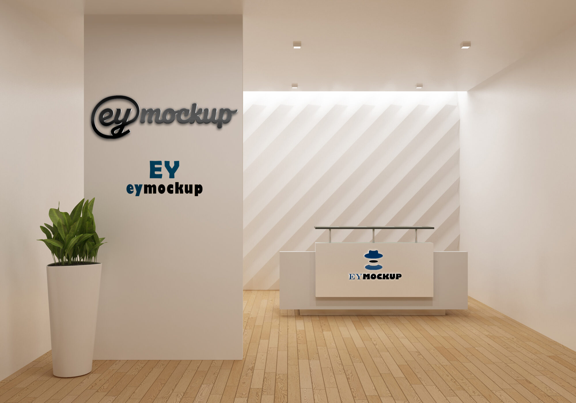 Reception Wall Logo Mockup