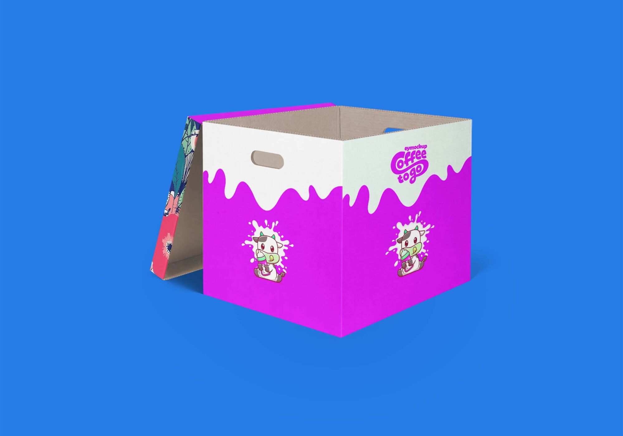 Free Square Packet Box Mockup