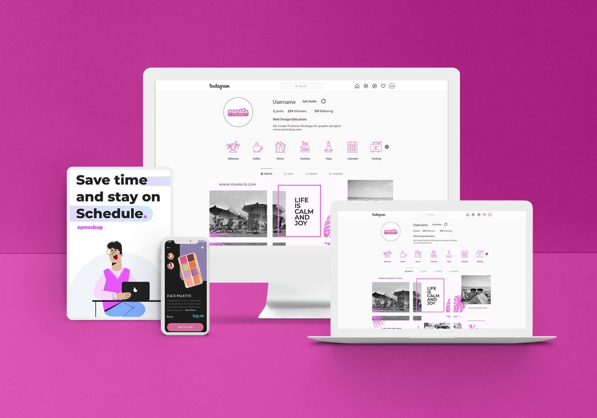 Free Web Screen Presentation Mockup