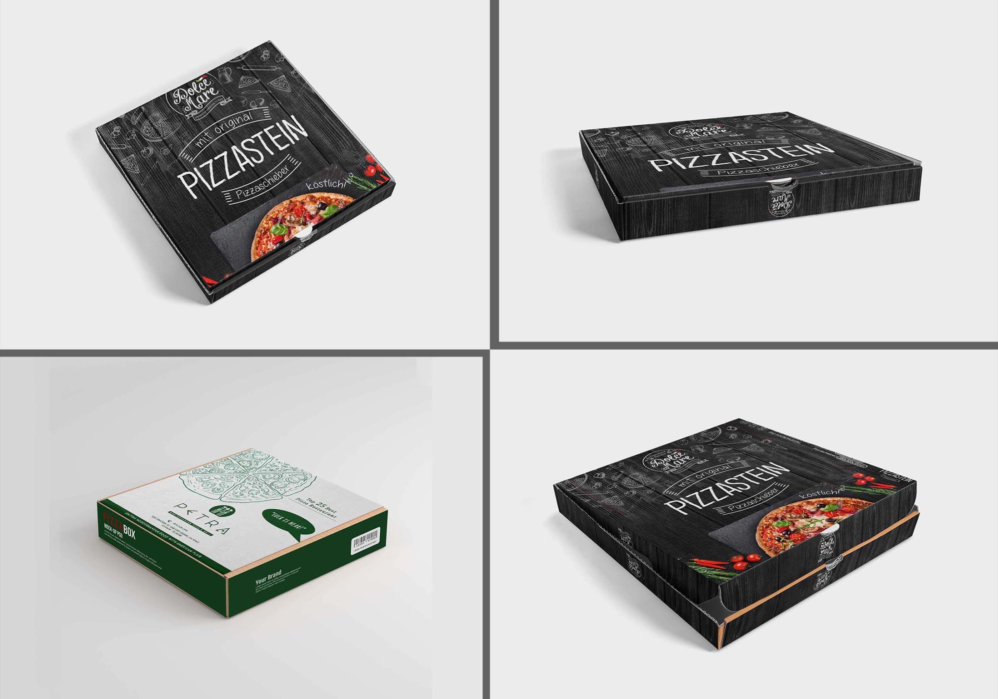 Creative Pizza Box Mockup Designs