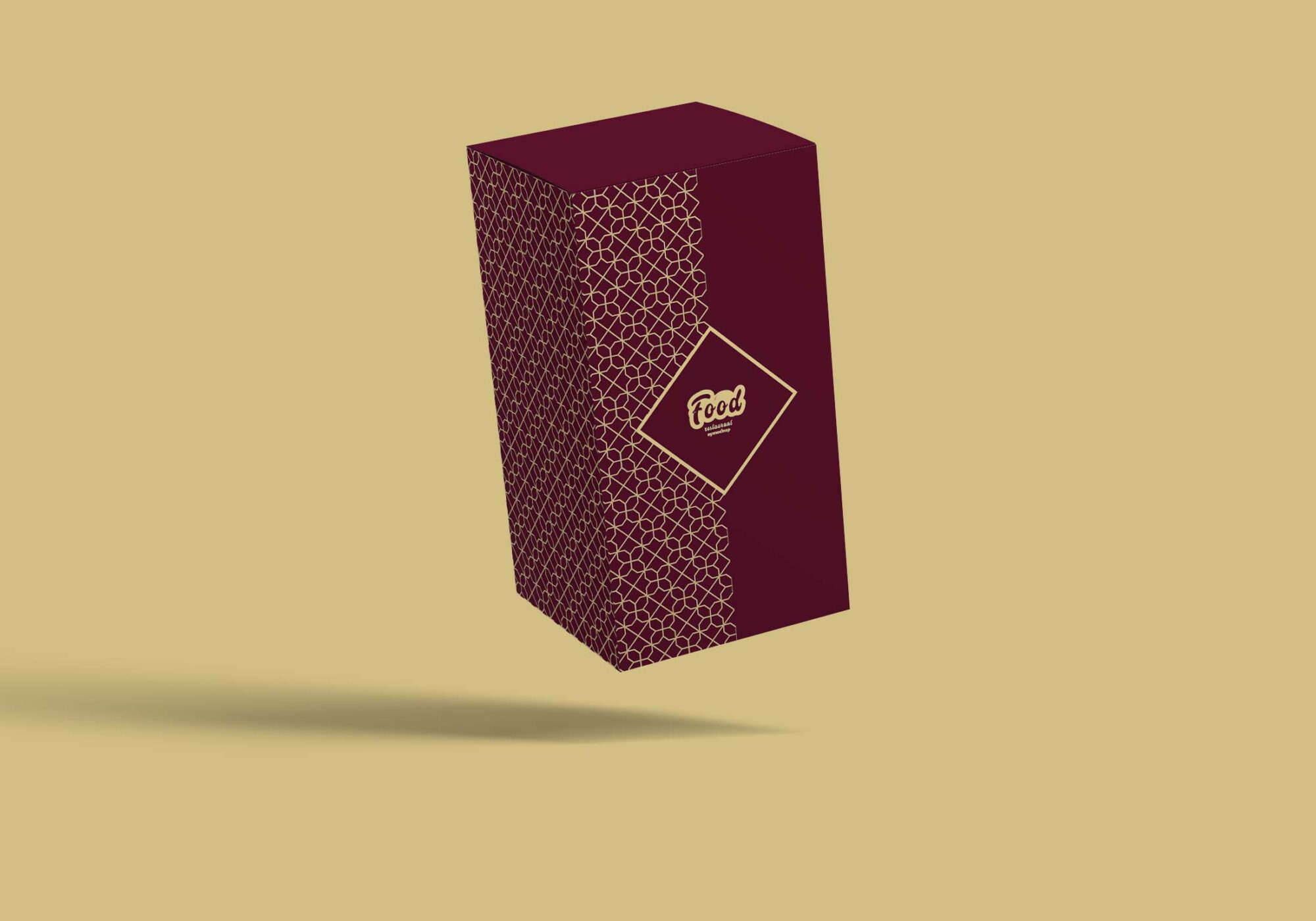 Free Flying Box Mockup