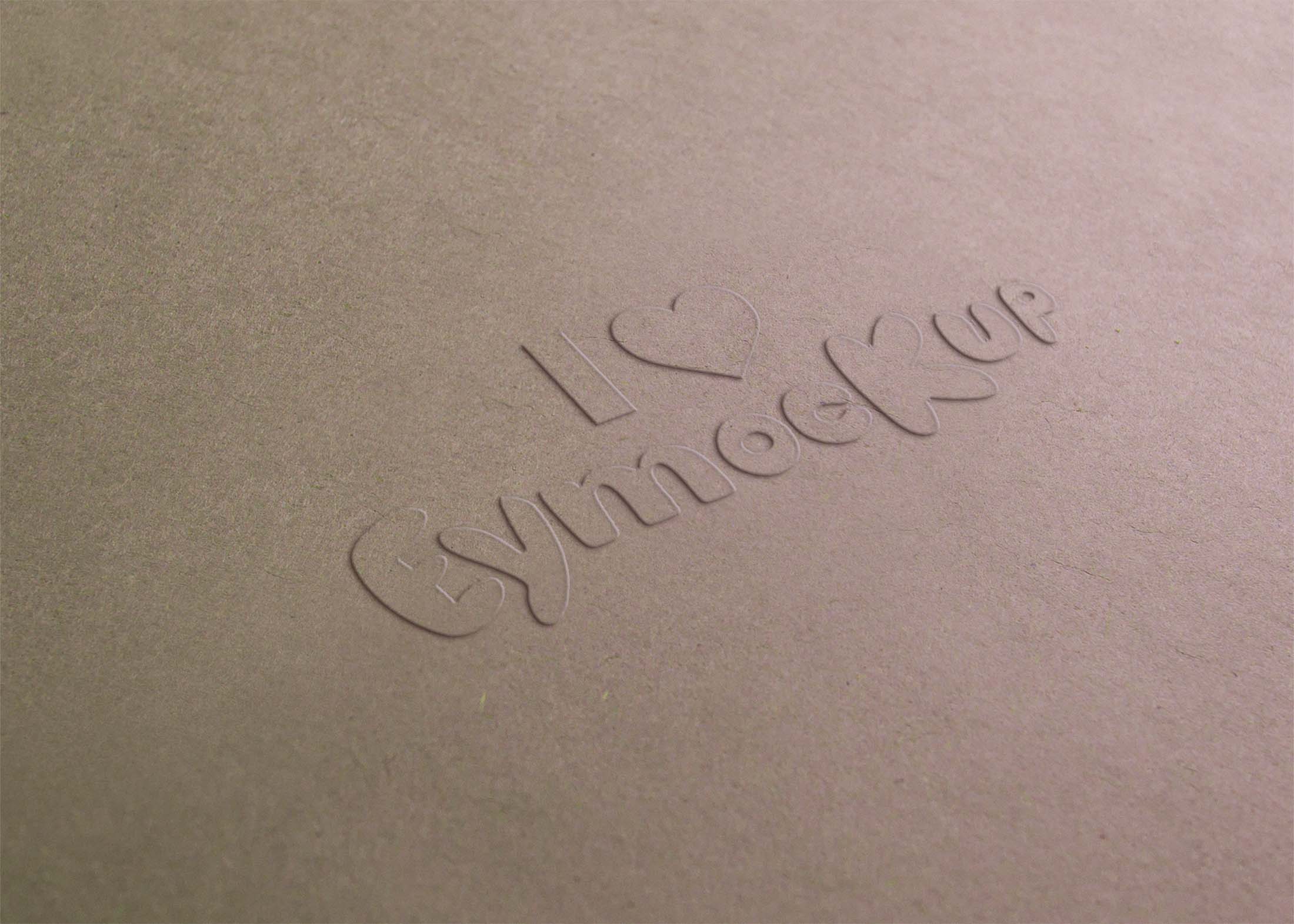 Free On Paper Emboss Logo Mockup