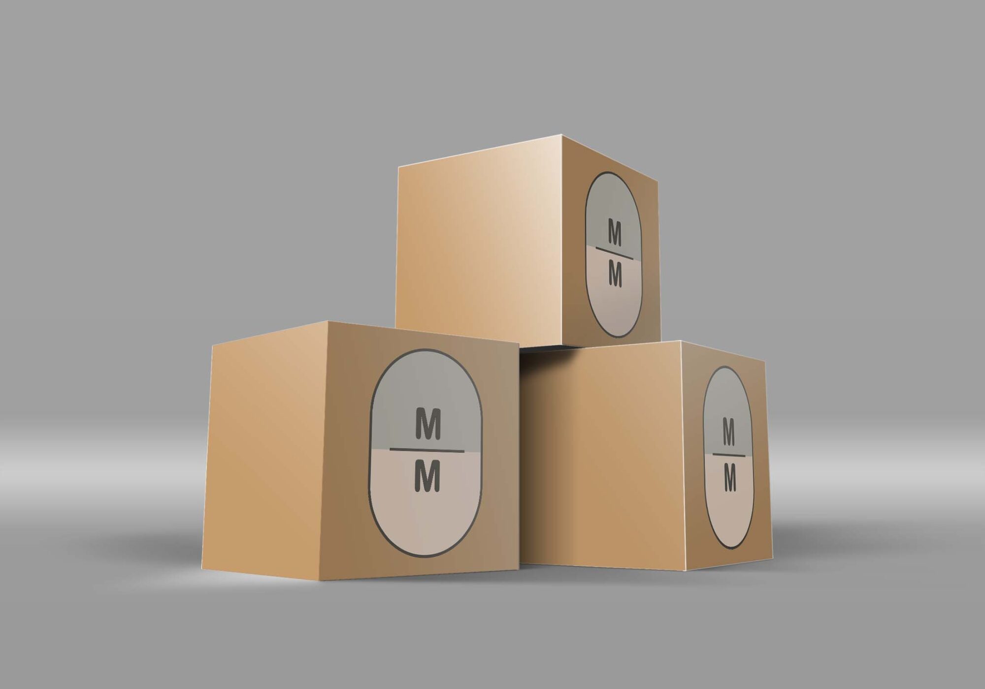 Free Three Square Box Mockup