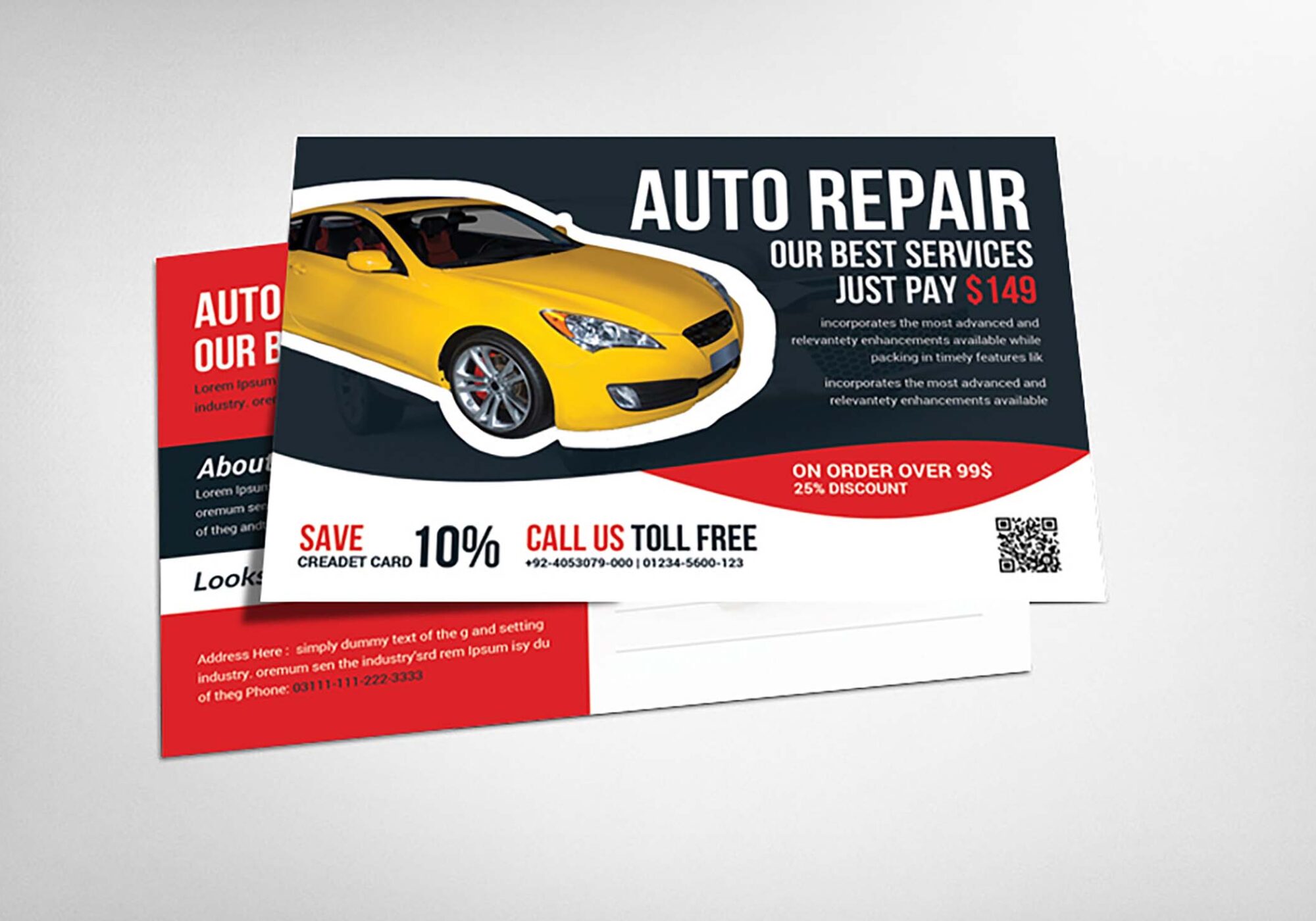 Free Auto-Service Postcard Design