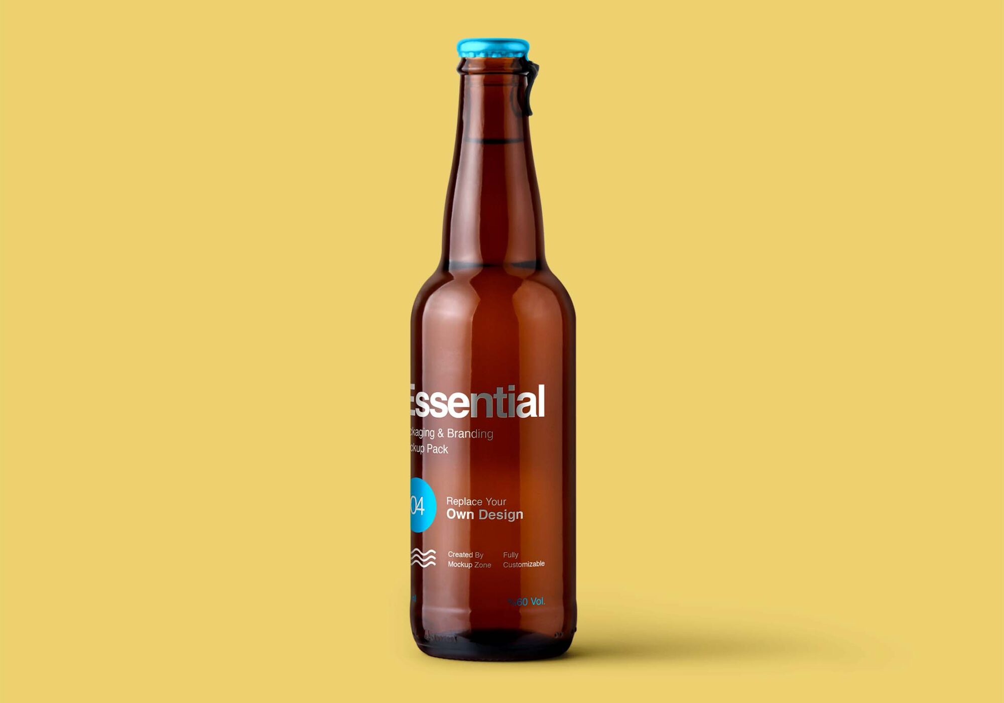 Free Beer Bottle Label Mockup