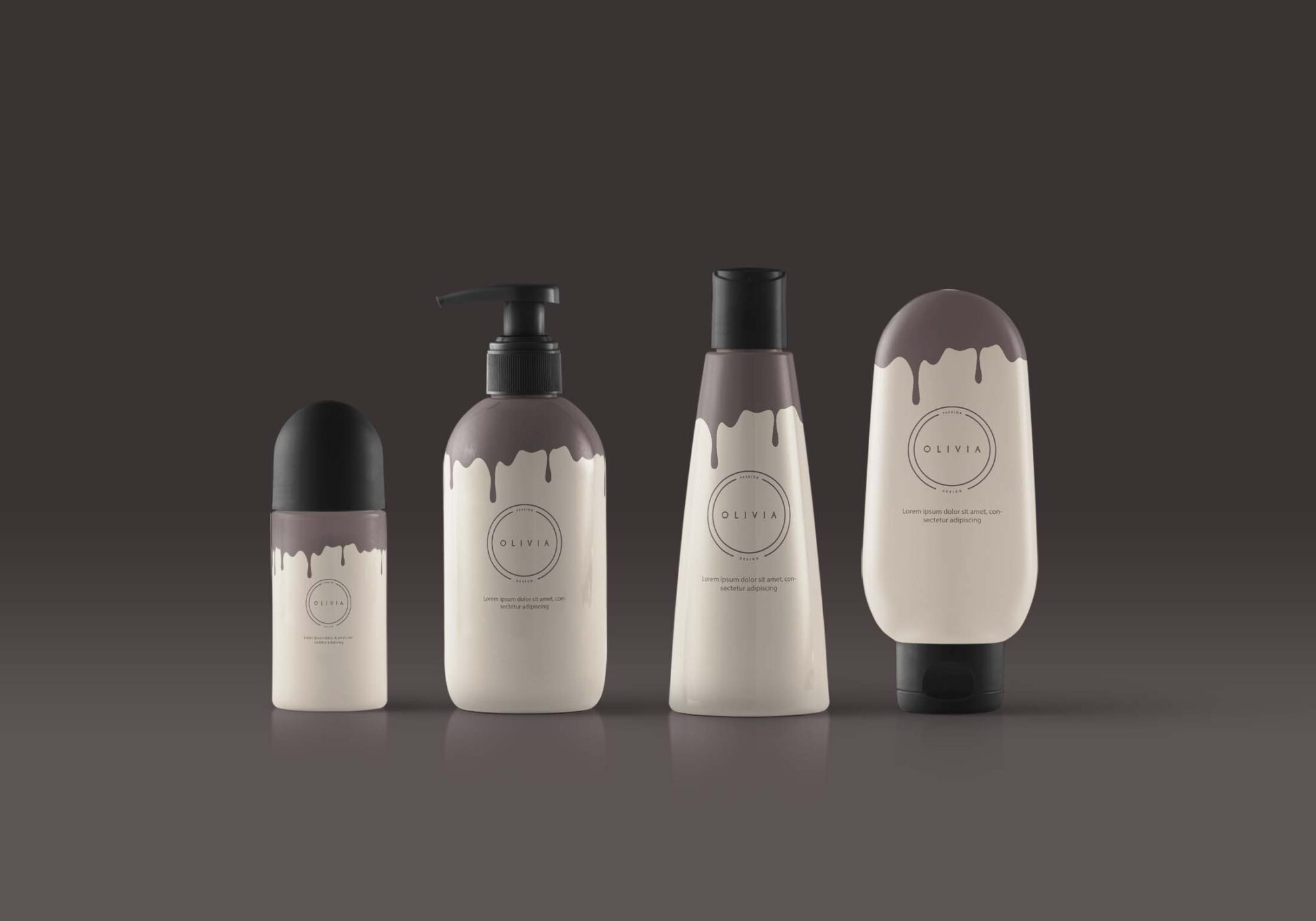 Free Cosmetic Bottles and Jar Mockup