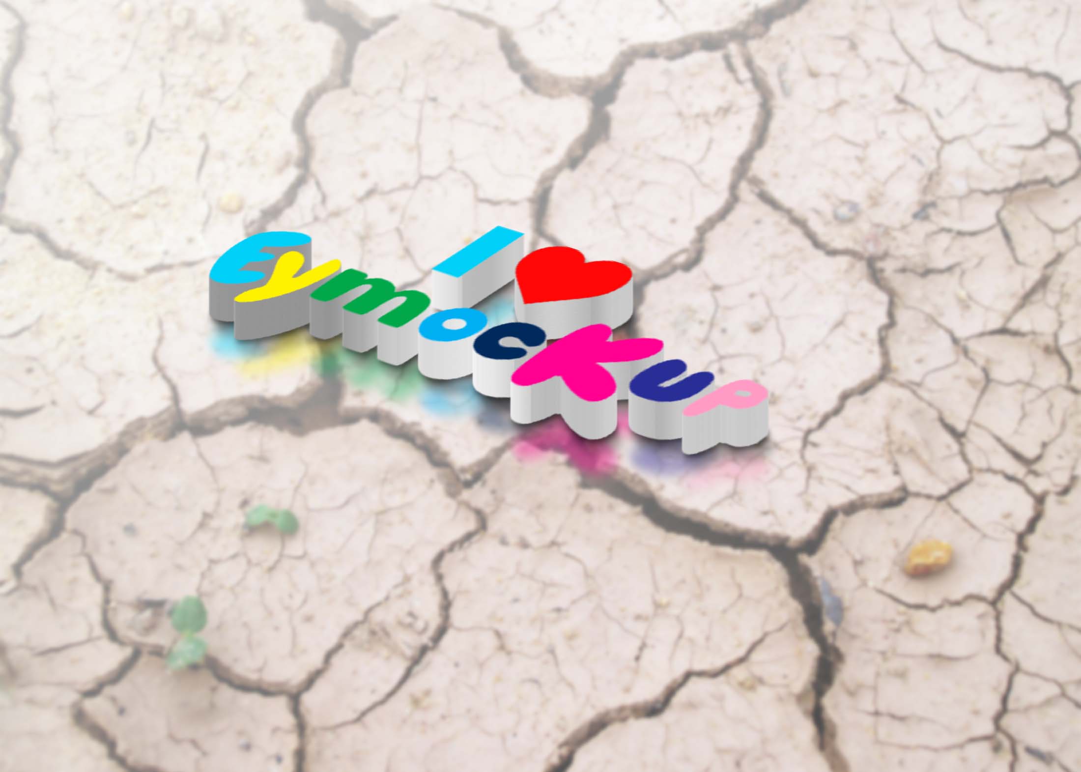 Free 3D Cracked Logo Mockup Download