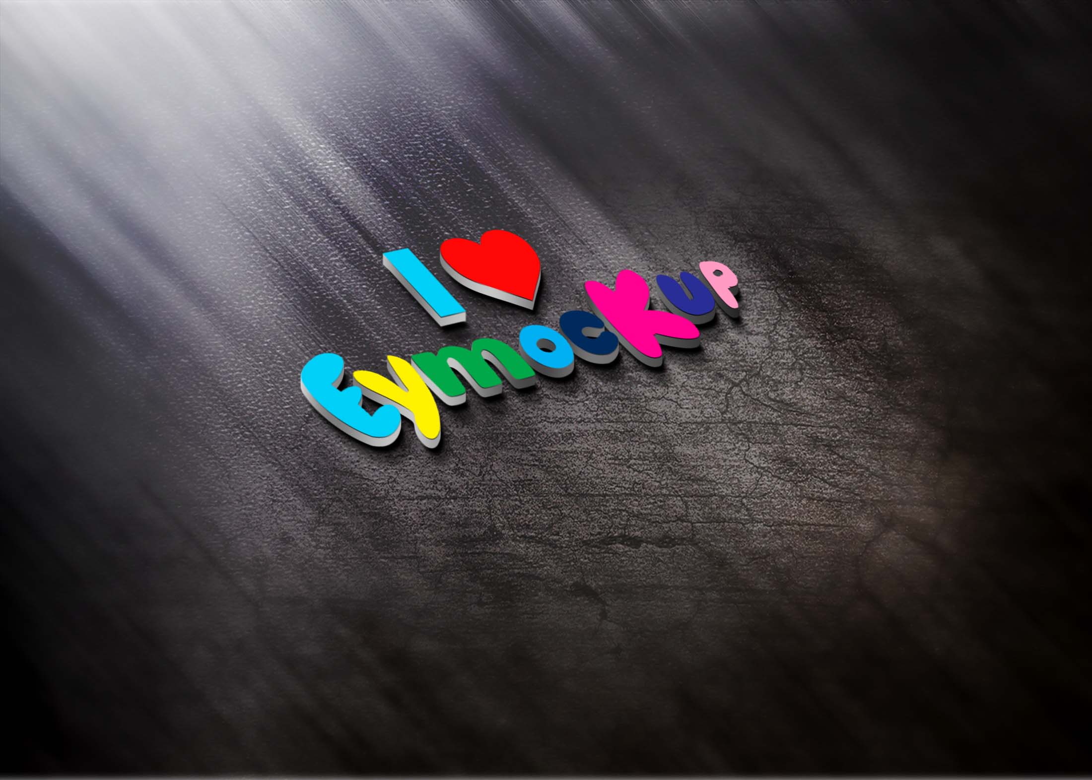 Free Black 3D Logo Mockup