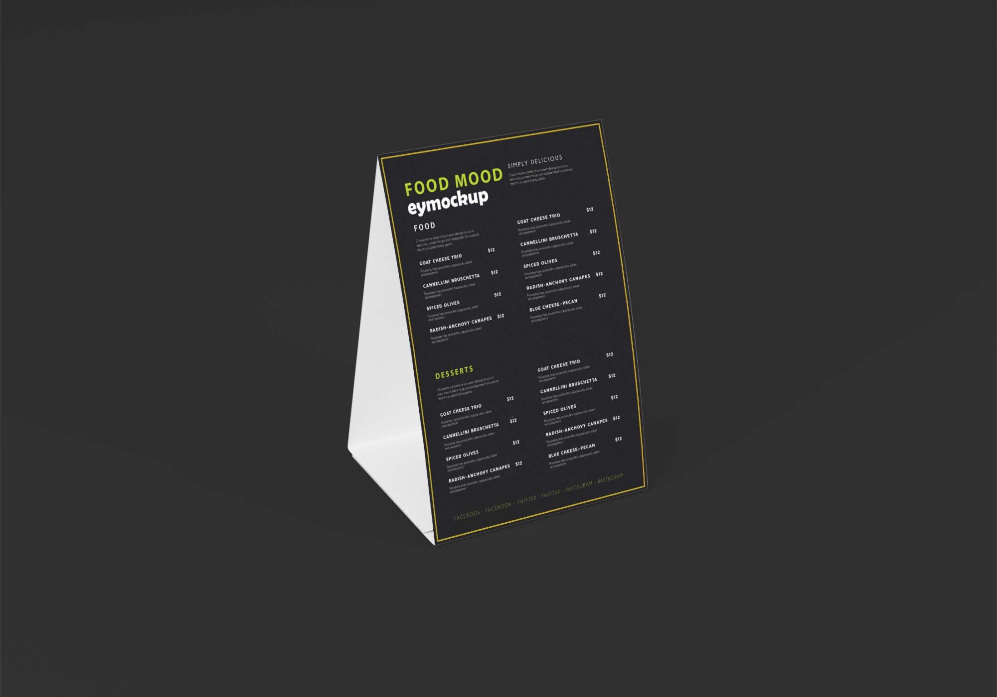 Free Blank Table Tent Mockup
