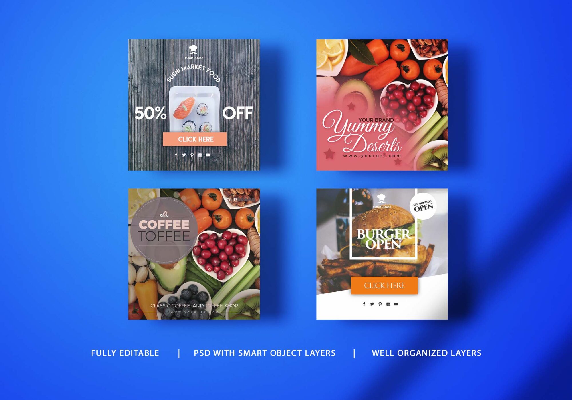 Free Catering Square Banner Design