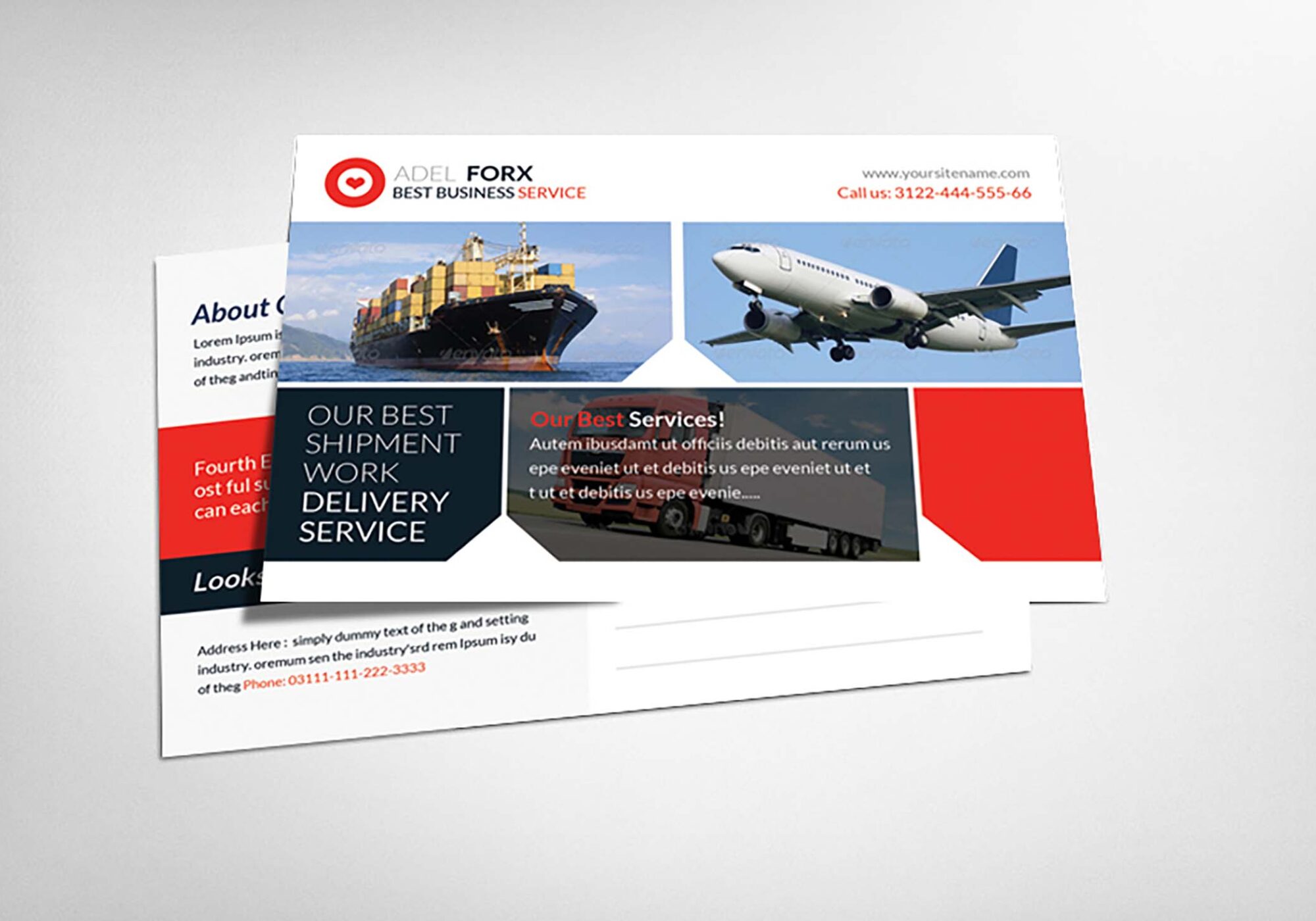 Free Delivery Postcard Design