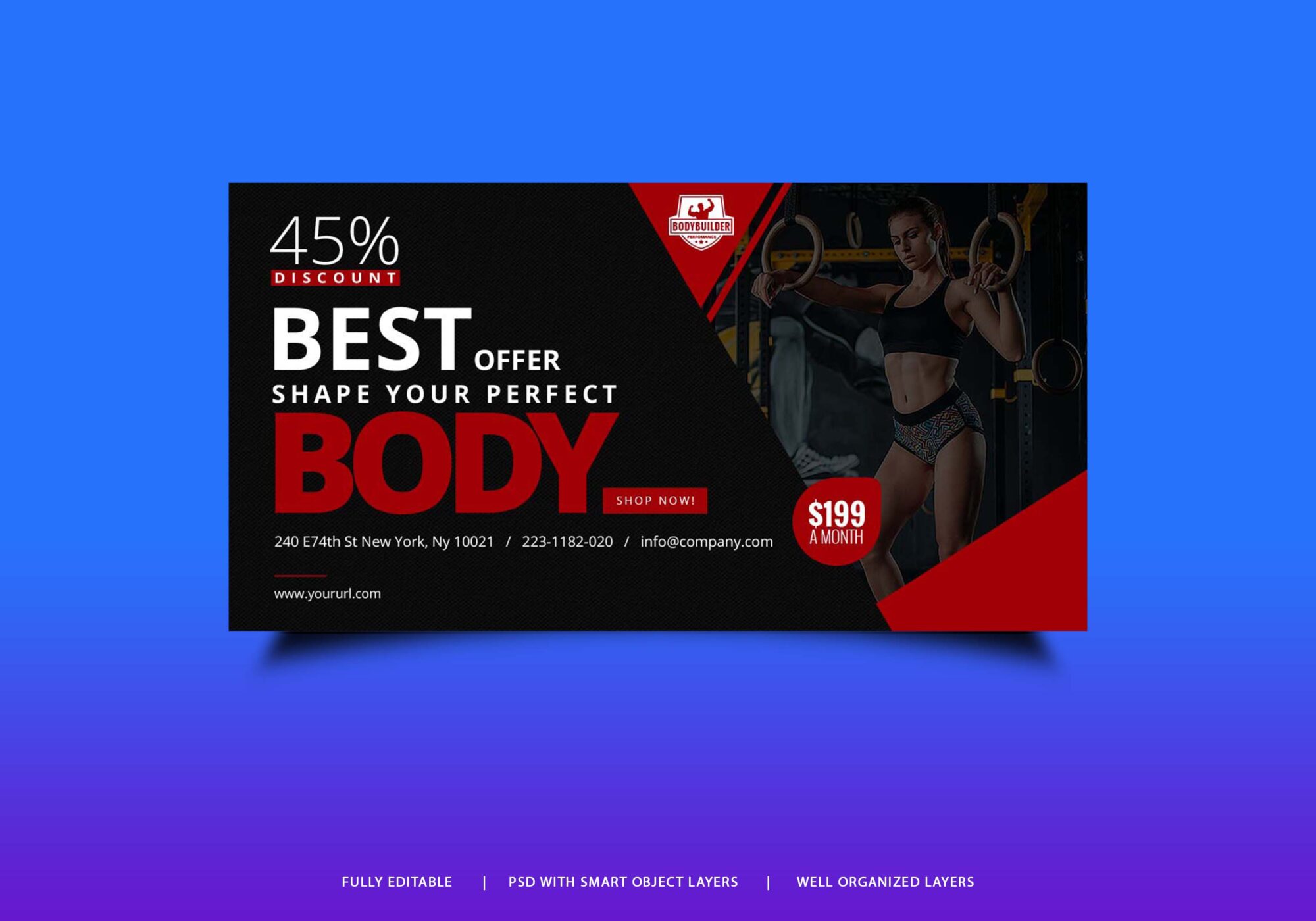 Free Fitness GYM Banner Design