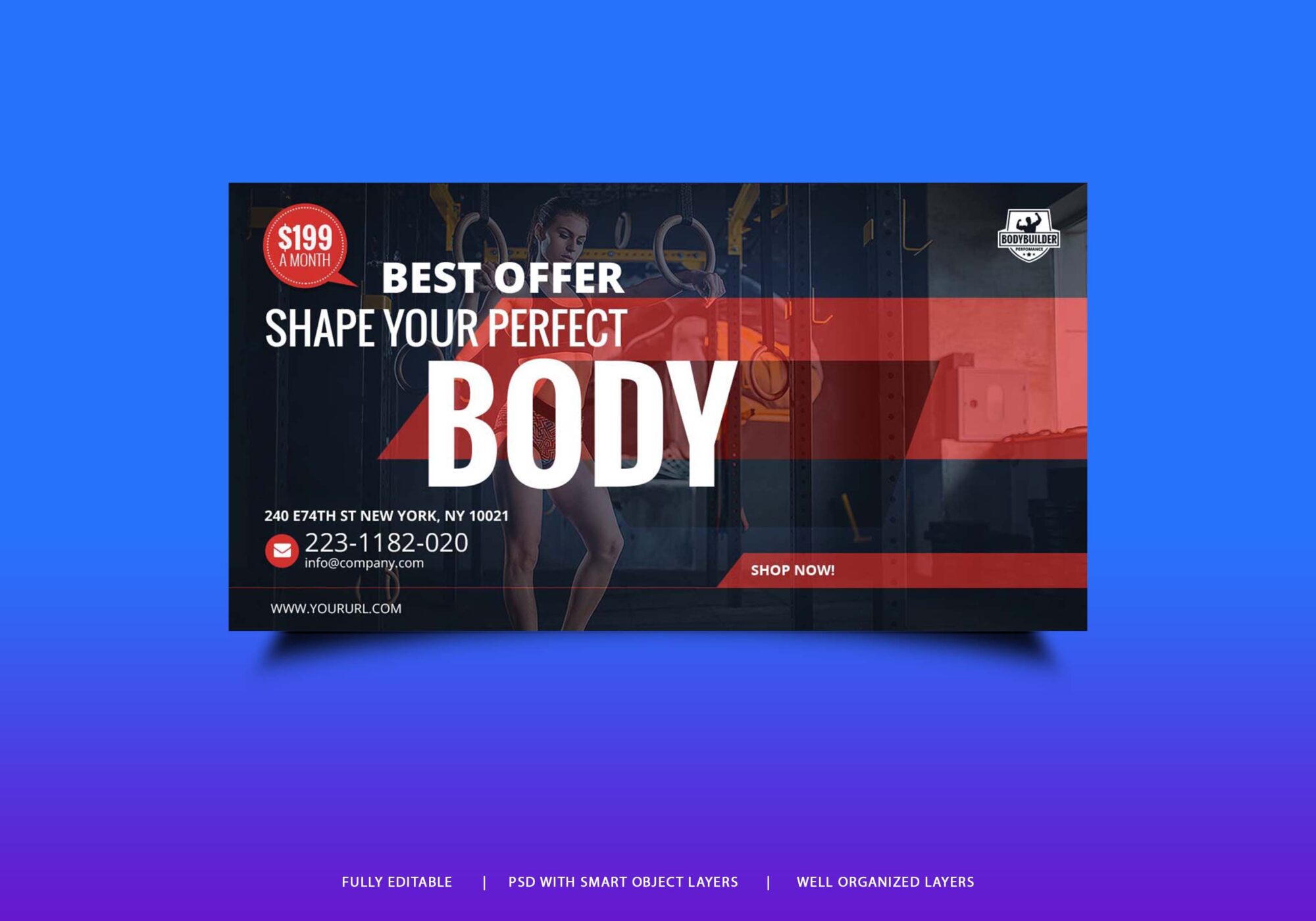 Free GYM Website Banner Design