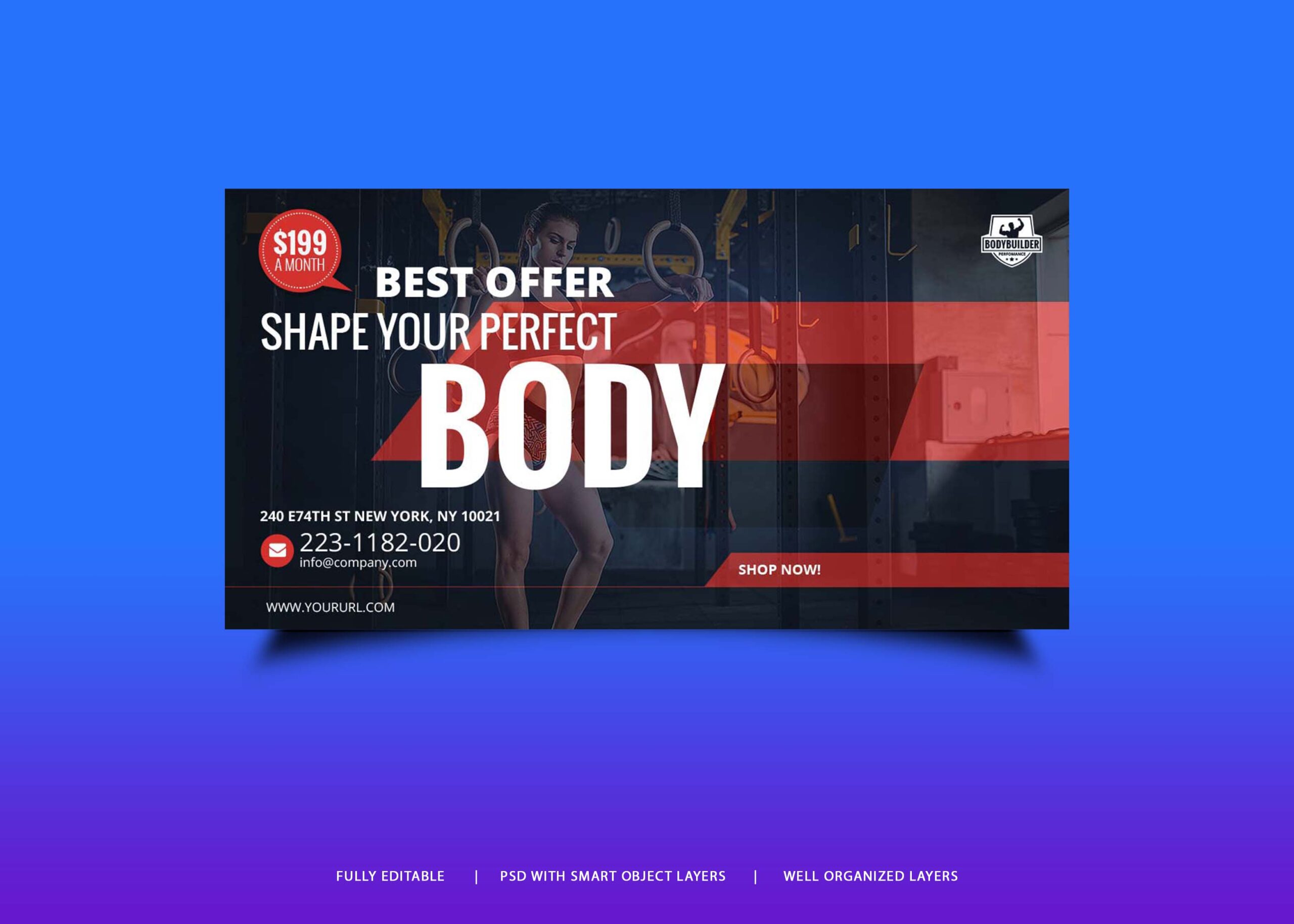 Free GYM Website Banner Design