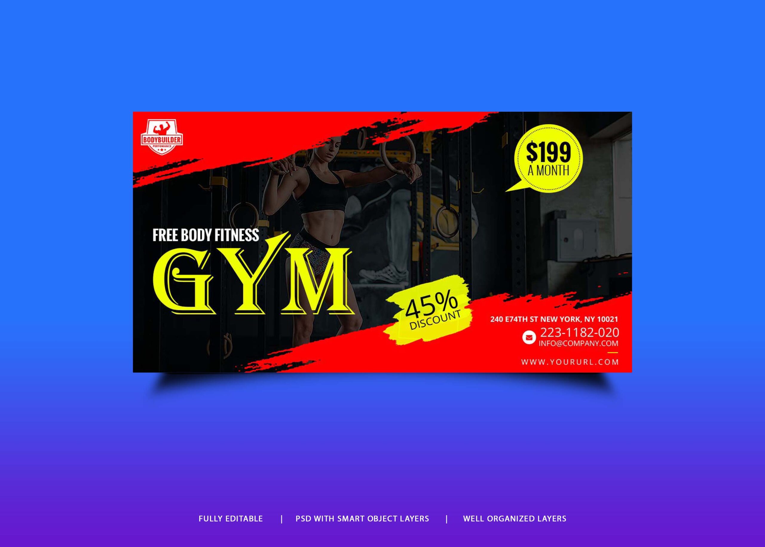Free Gym Marketing Banner Design