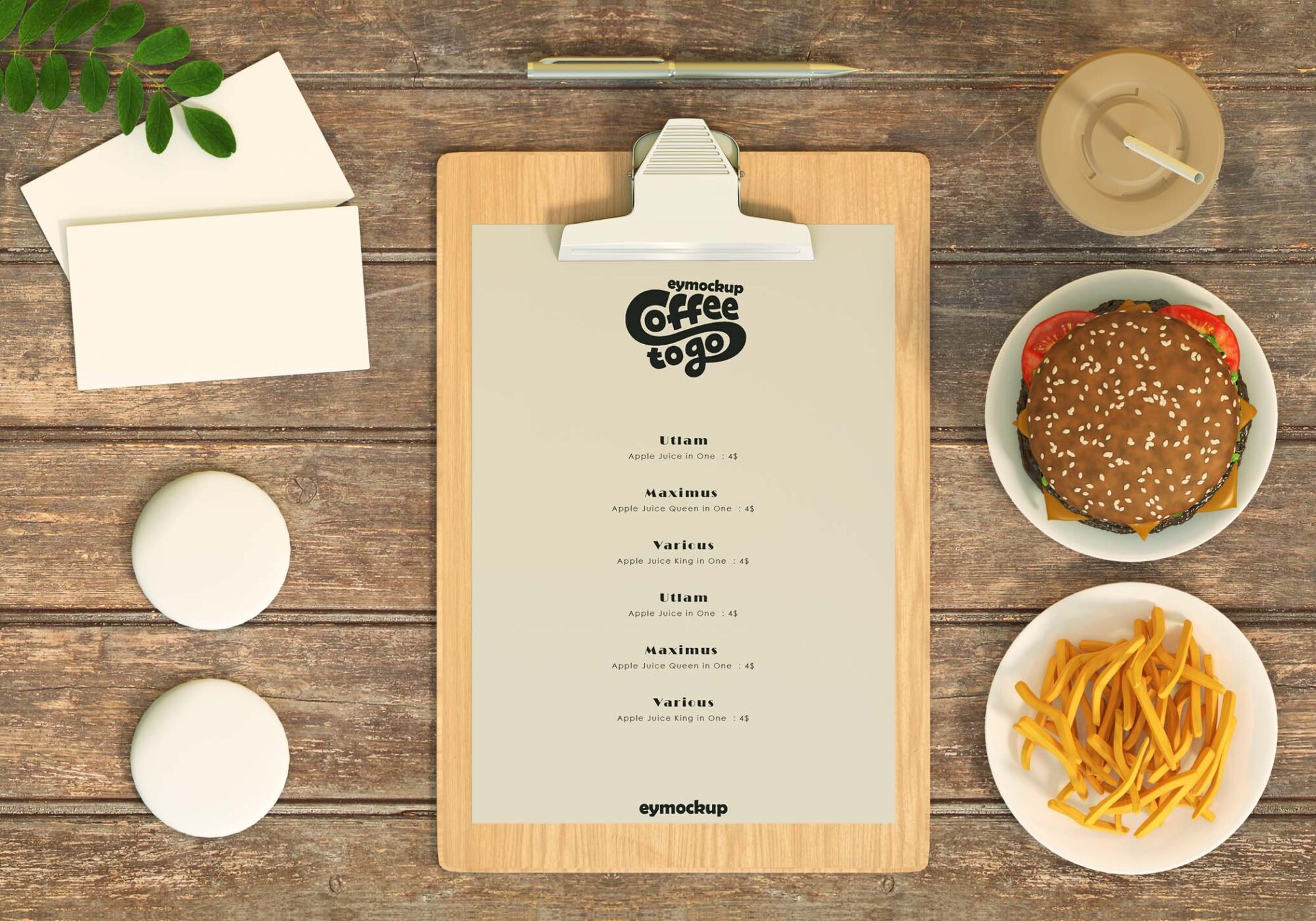 Free PSD Restaurant Menu Mockup