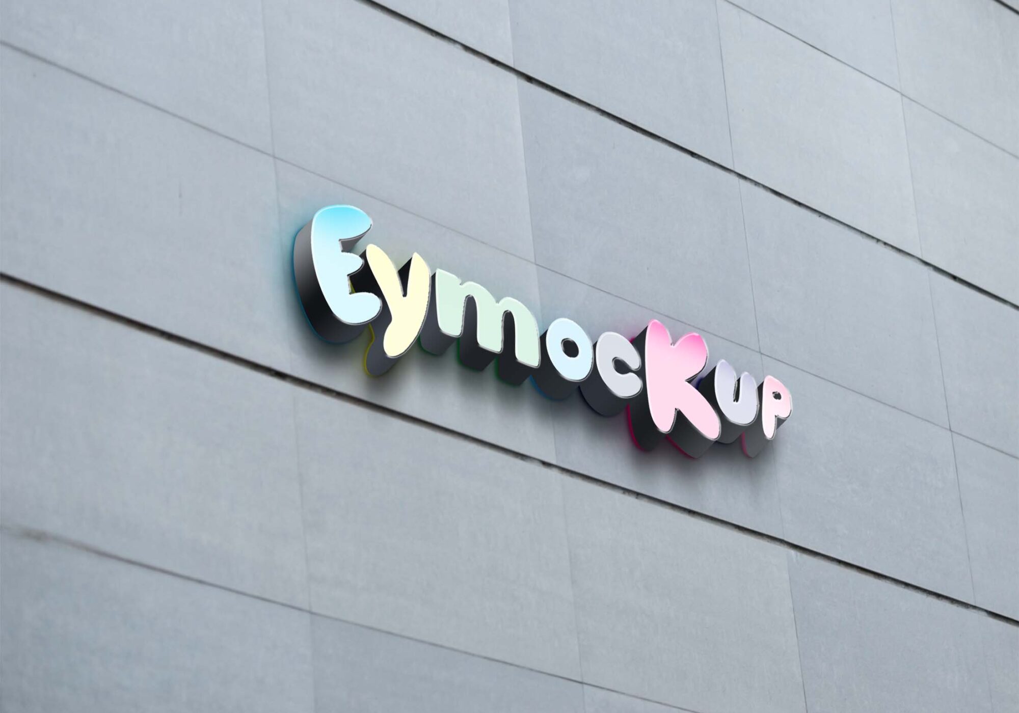 Free Silver 3D Logo Mockup Download