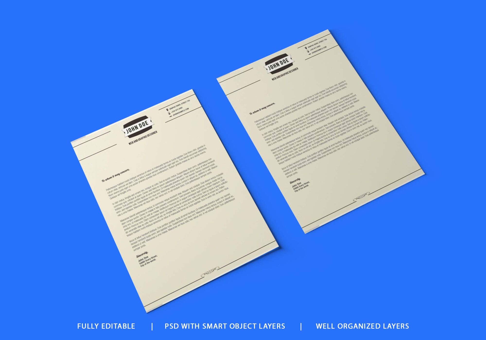 Free Trendy Letterhead Design