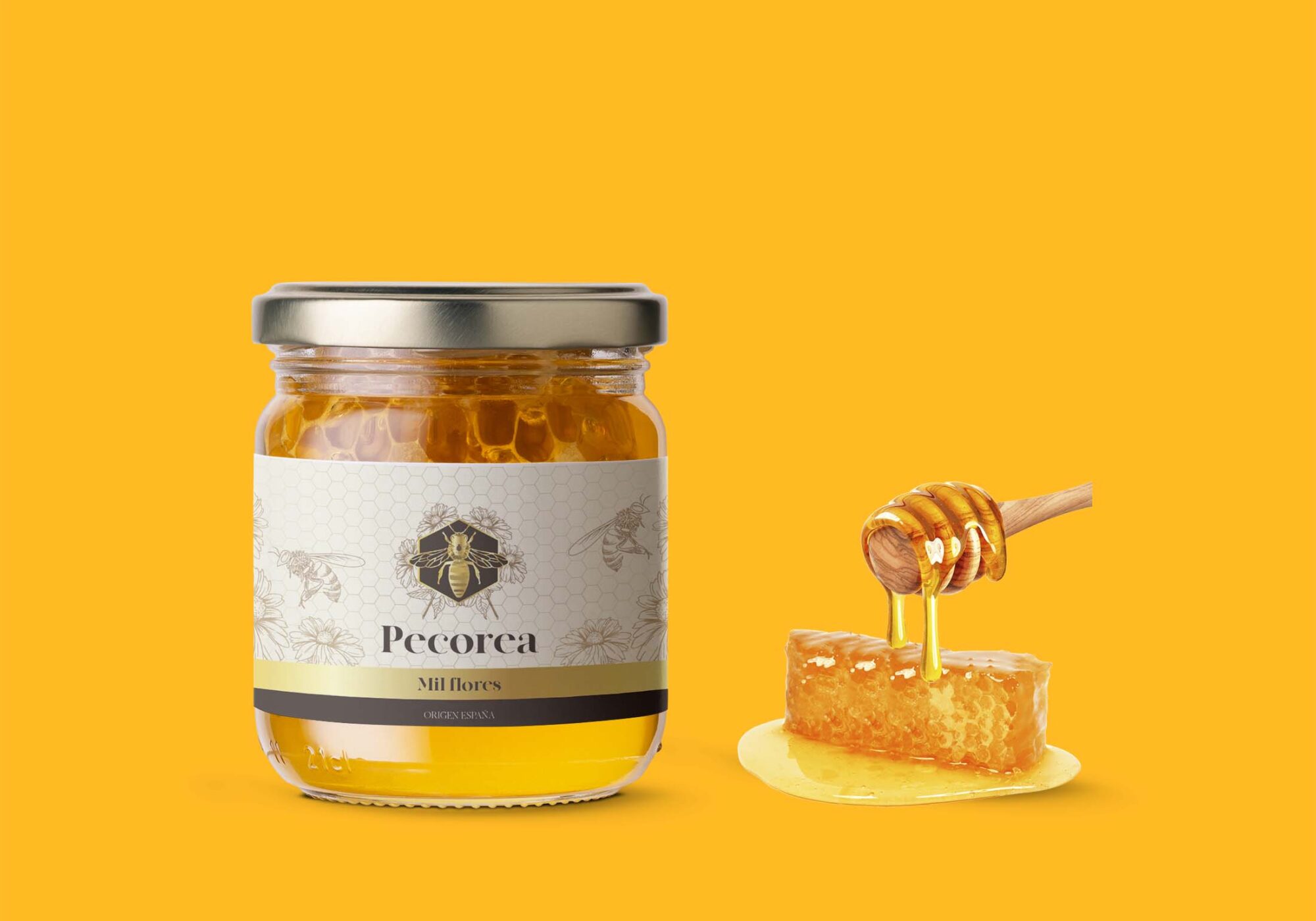 Free Honey Jar Scene Mockup