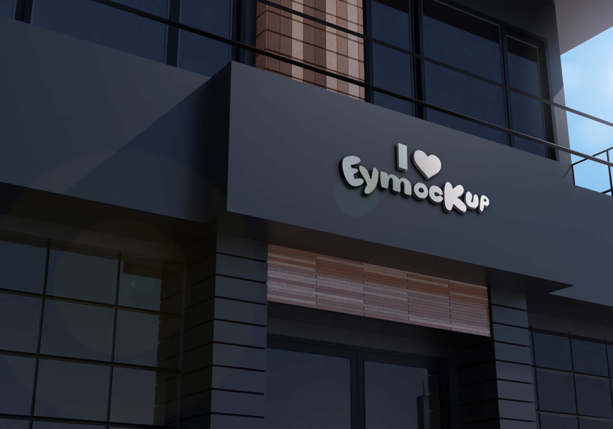 Free Clean Office Sign Mockup