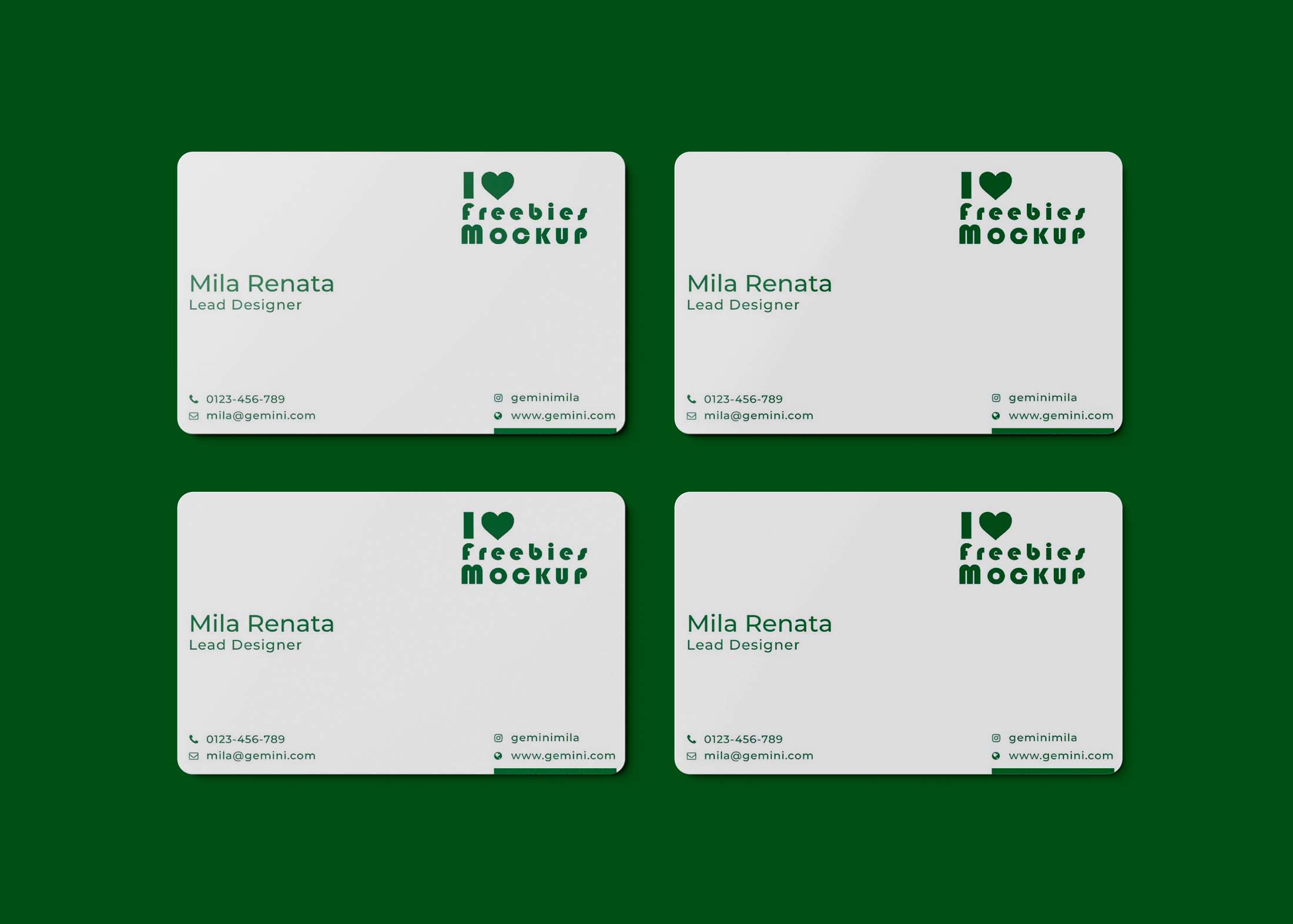 Free Dual Business Card Mockup