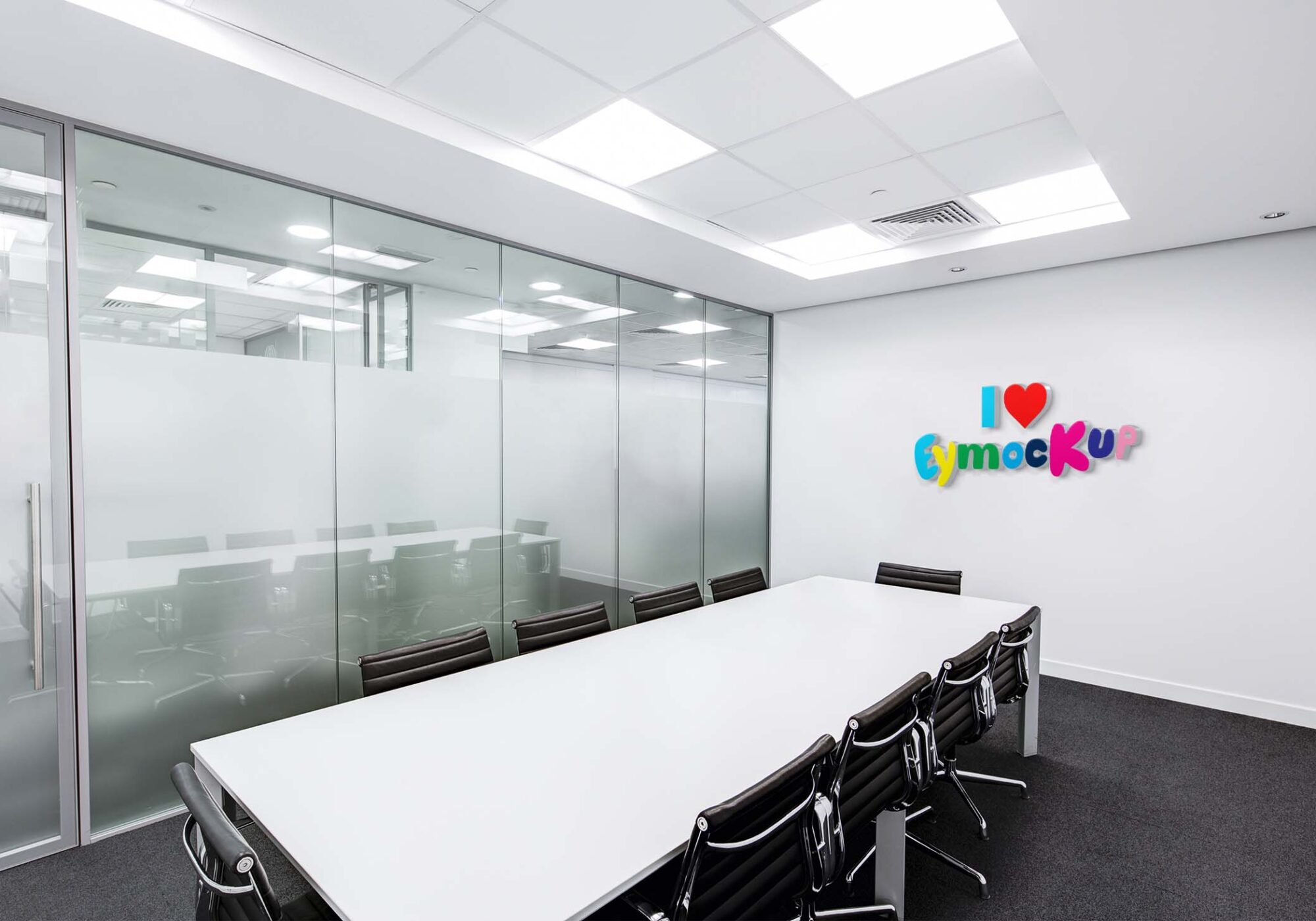 Free Glass Meeting Room Mockup