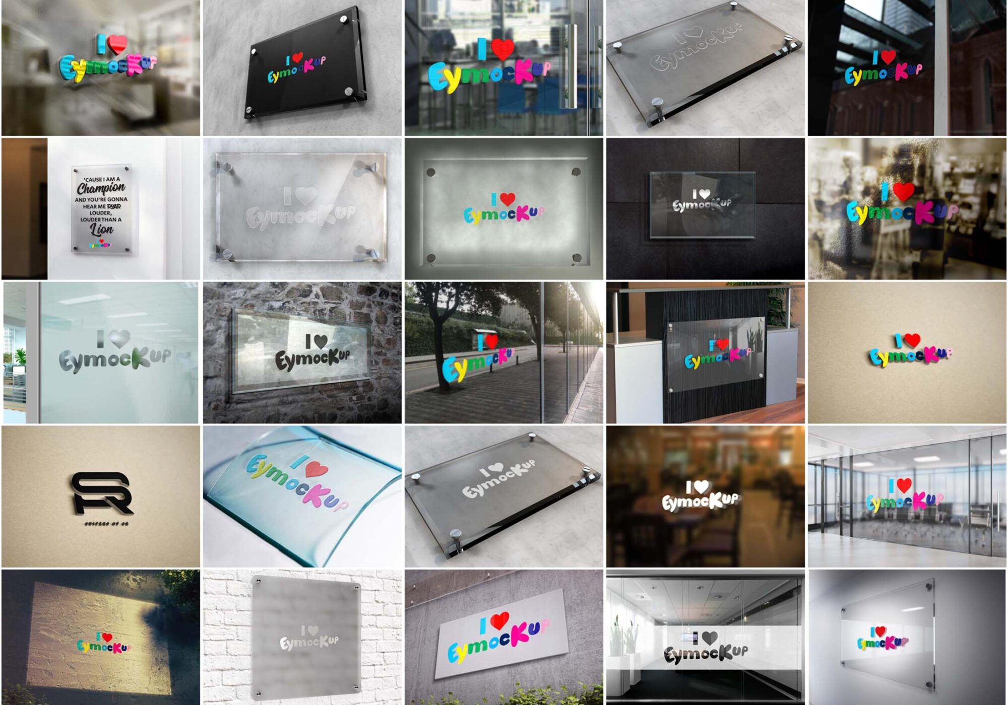 Glass Window Mockup Collection