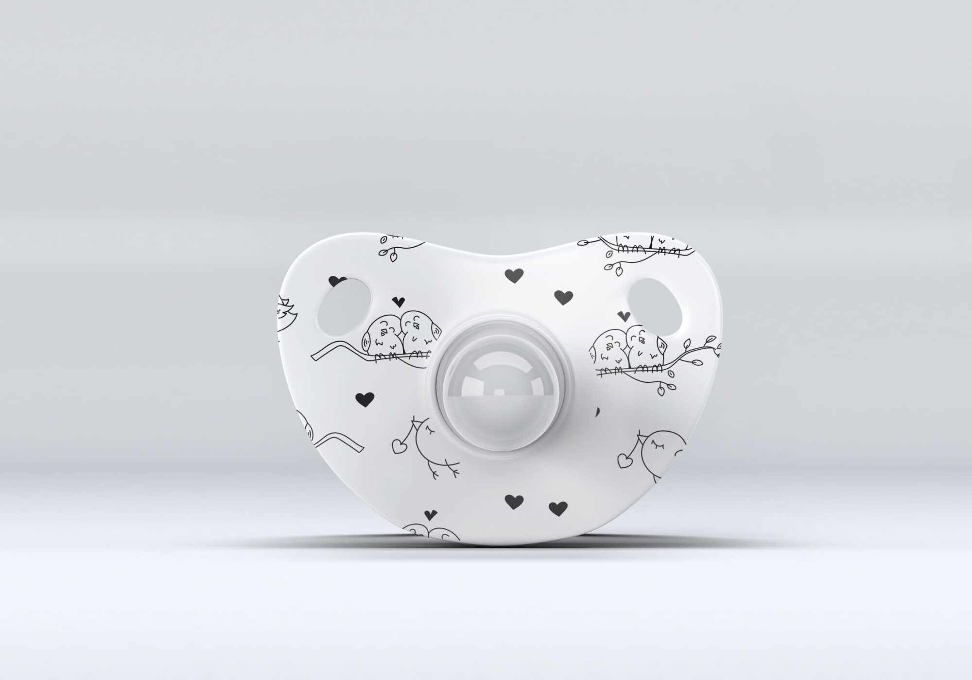 Free Baby Pacifier Label Mockup