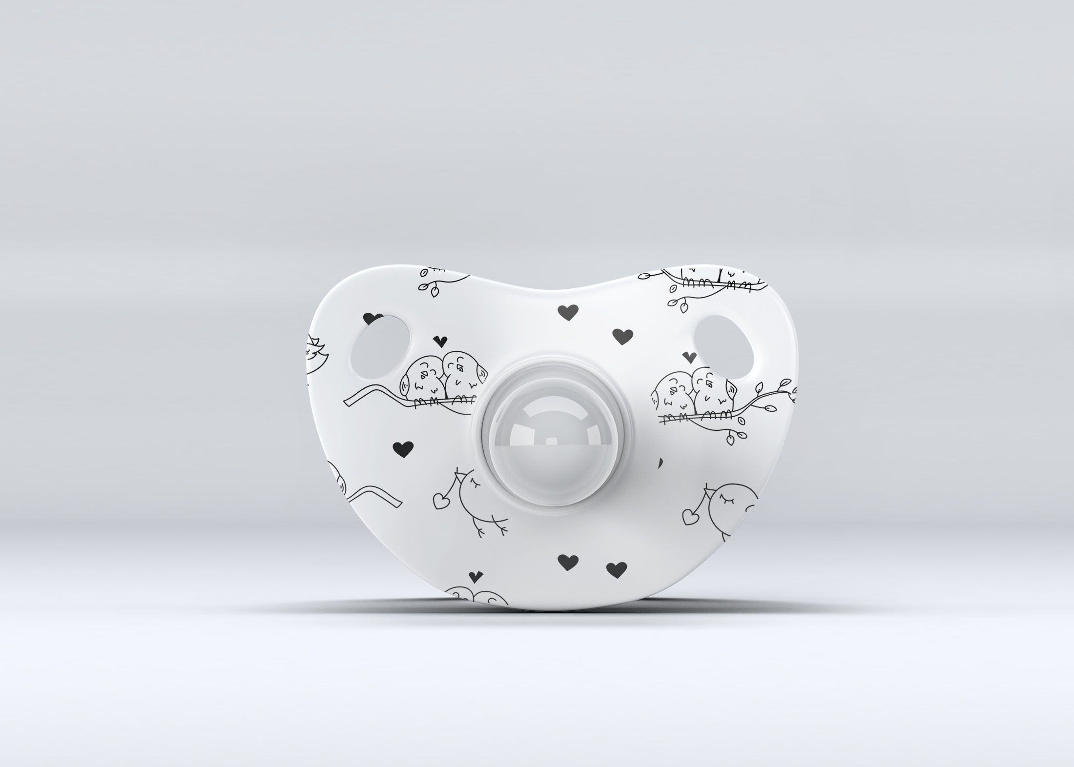 Free Baby Pacifier Label Mockup