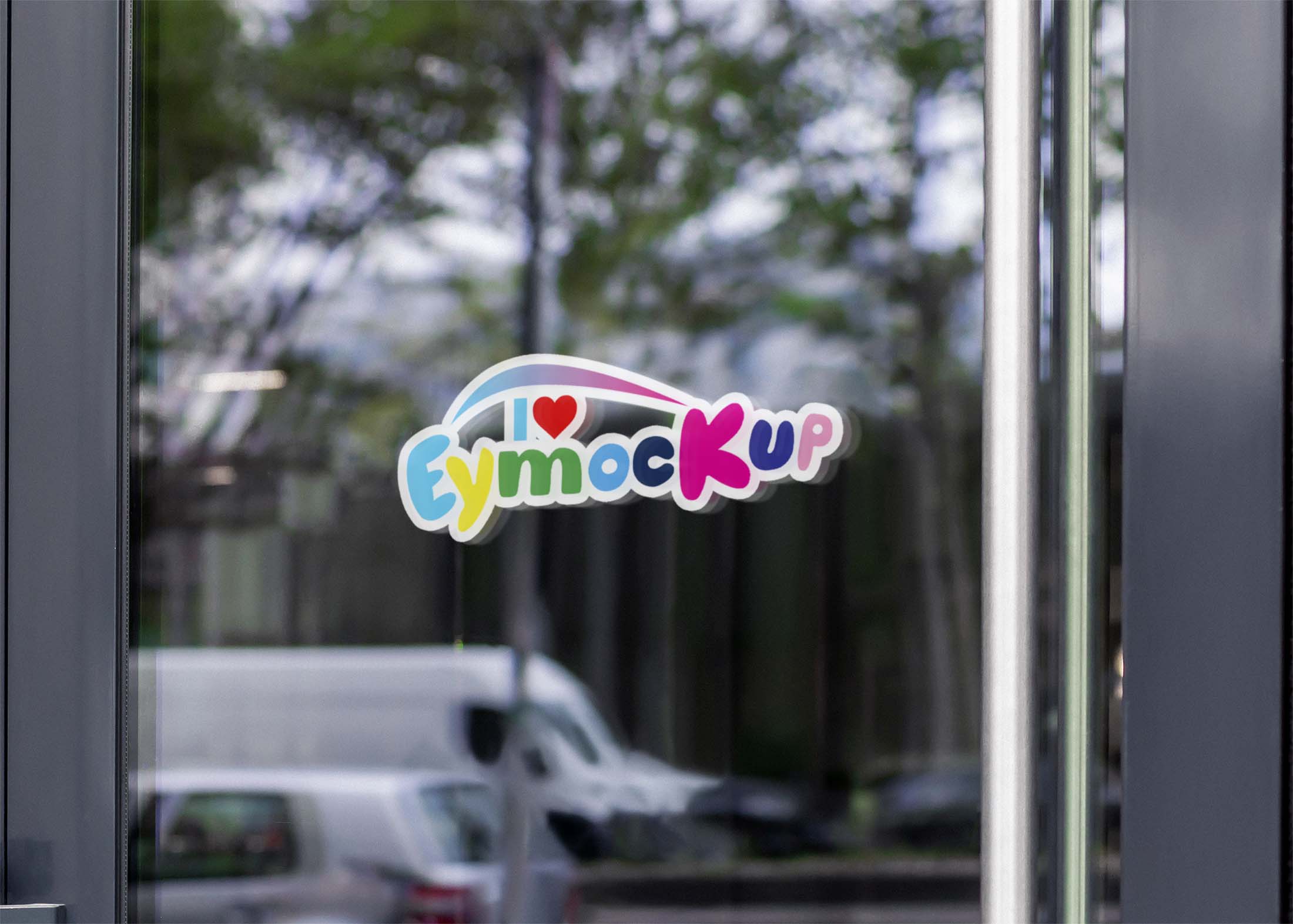 Free Office Glass Gate Mockup