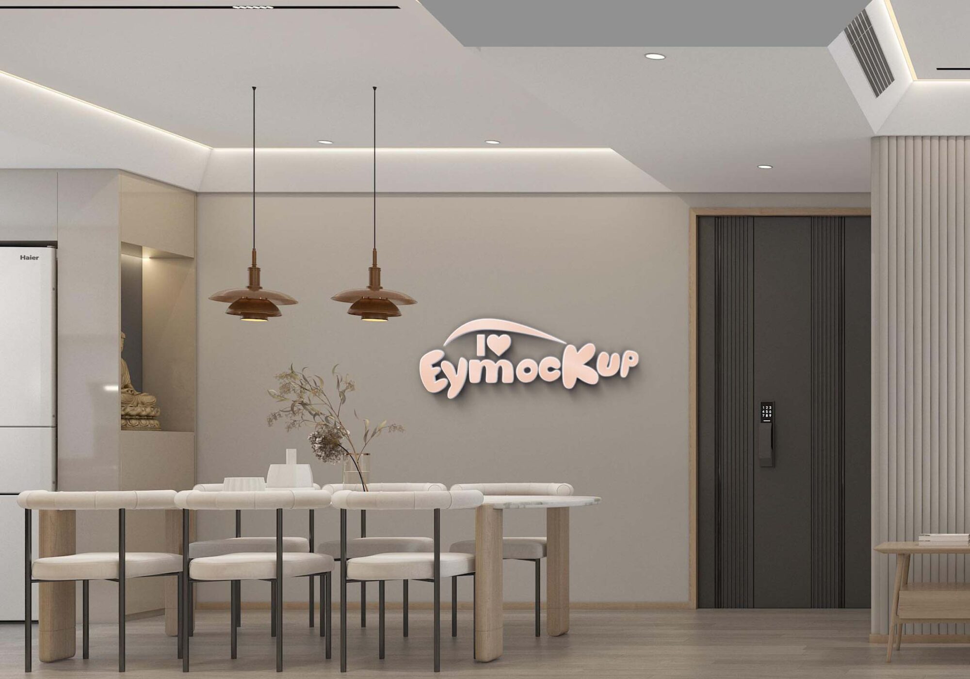 Free Room Logo Mockup